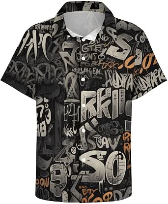 Amazon.com: Liohans Men's Artist Street Letter Graffiti Markers Shirts ...