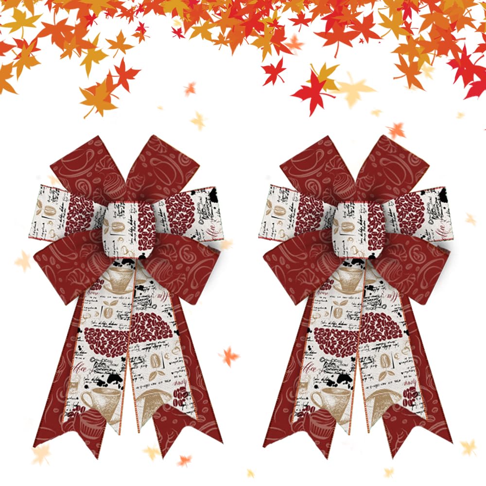 Amazon.com: Estivaux 2 Pieces Fall Bows for Wreath, Thanksgiving Wreath ...