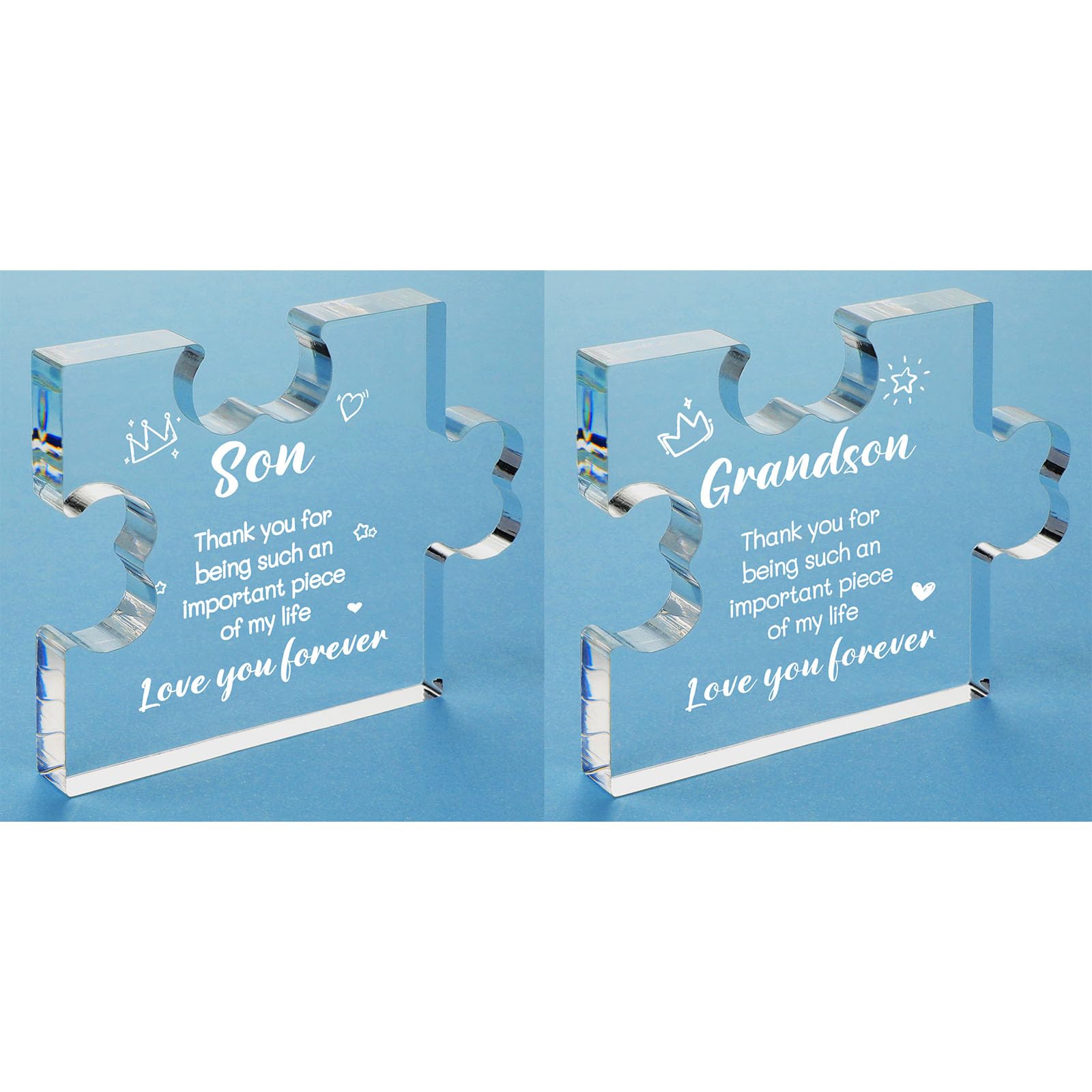 Amazon.com: Gifts for Son Acrylic Puzzle Plaque + Grandson Gifts ...
