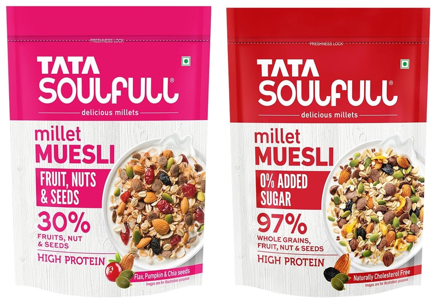 Tata Soulfull Fruits, Nuts & Seeds Millet Muesli, Contains Flax ...