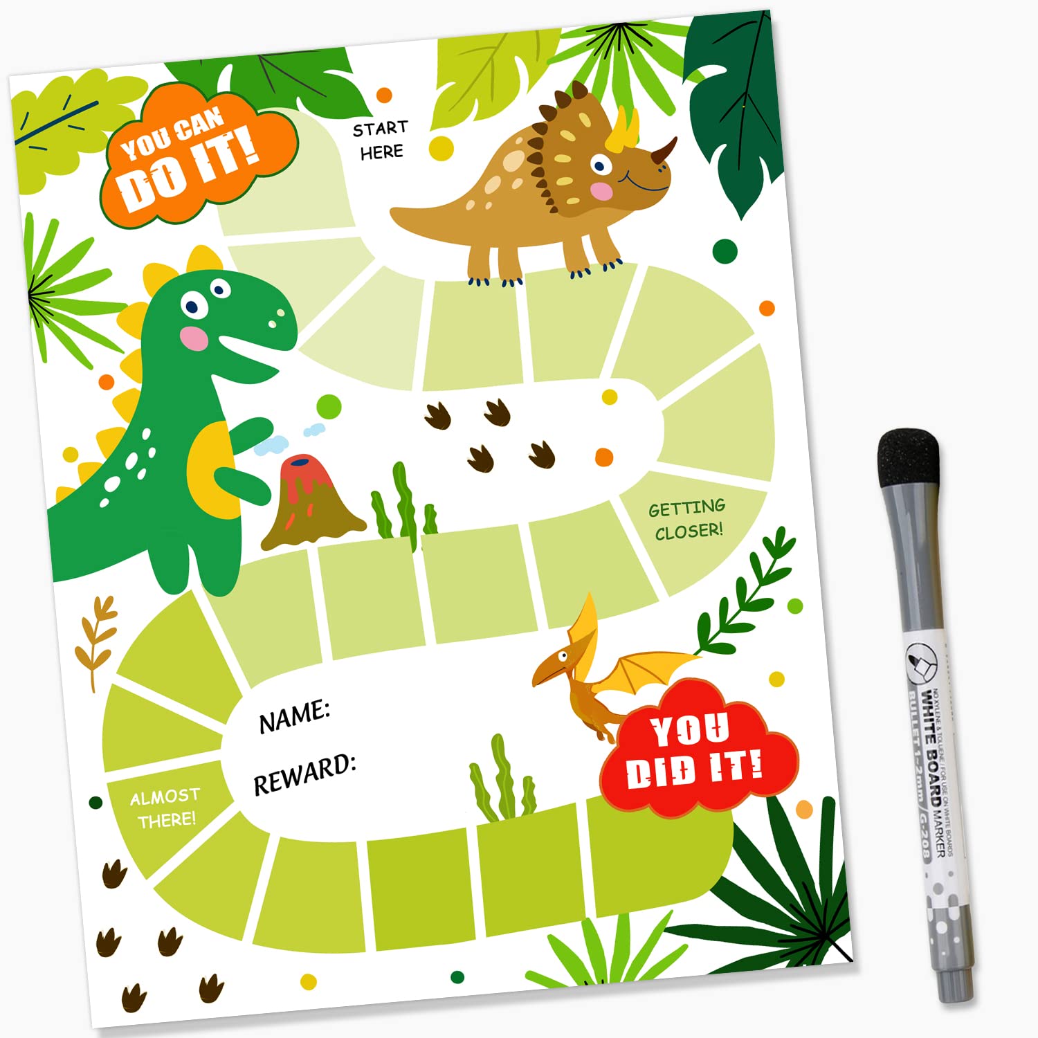 Dinosaur Chore Chart Organizational Reward Planner Good Behavior Chart ...