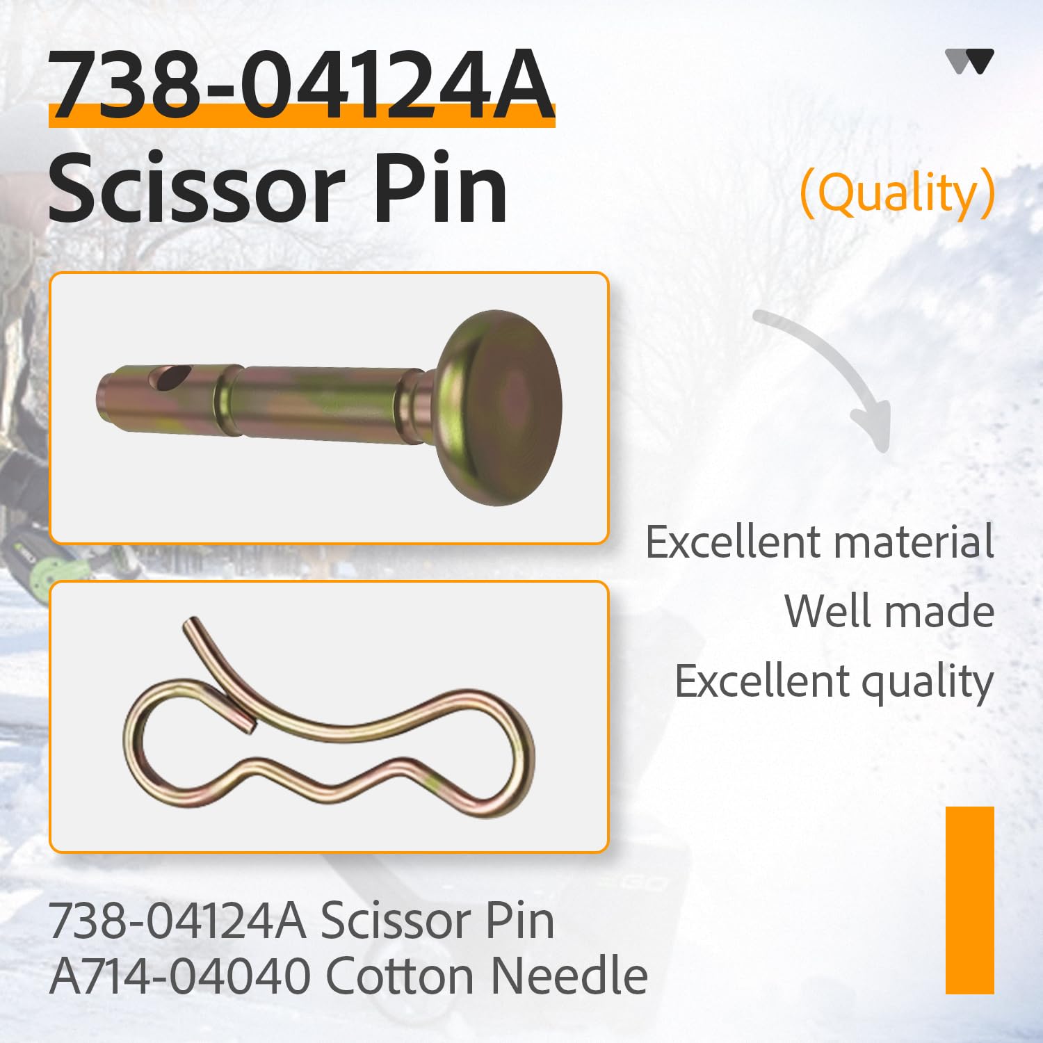 Snapklik.com : 738-04124A And 714-04040 Shear Pins And Cotter Pins For ...