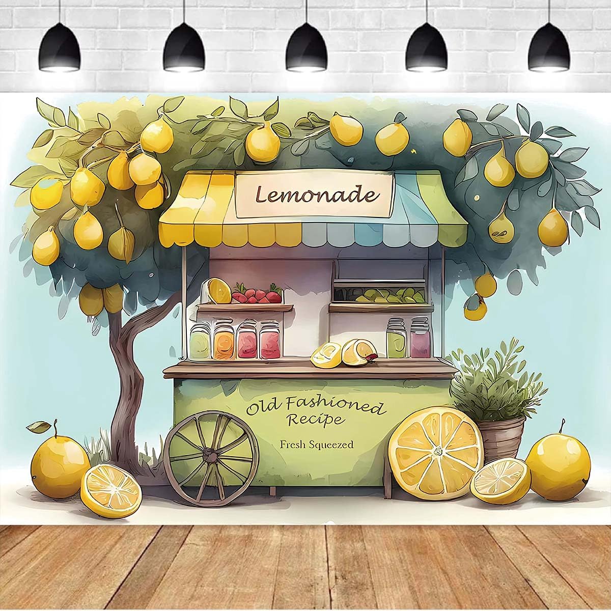 Amazon.com : Summer Fruit Lemon Stand Market Photography Backdrop Fresh Lemons Backdrops Farmer ...