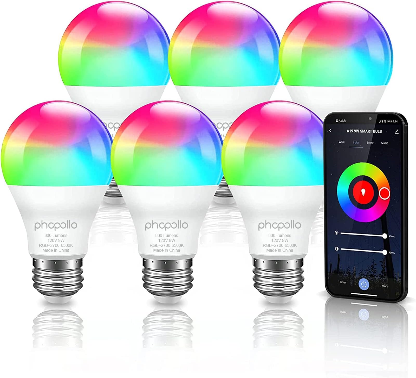 Linkind Color Changing Smart WiFi Light Bulbs, Work with Alexa & Google ...