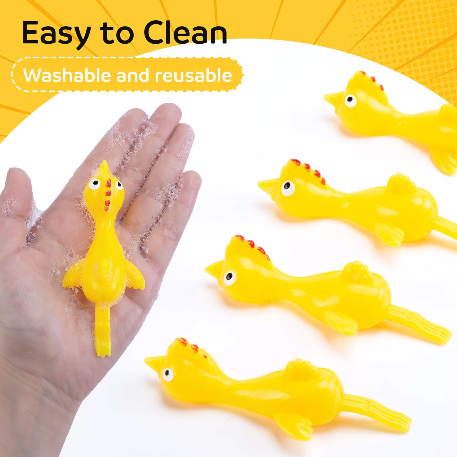 Snapklik.com : POPLAY 36PCS Rubber Chicken Slingshot Finger Toys Party ...