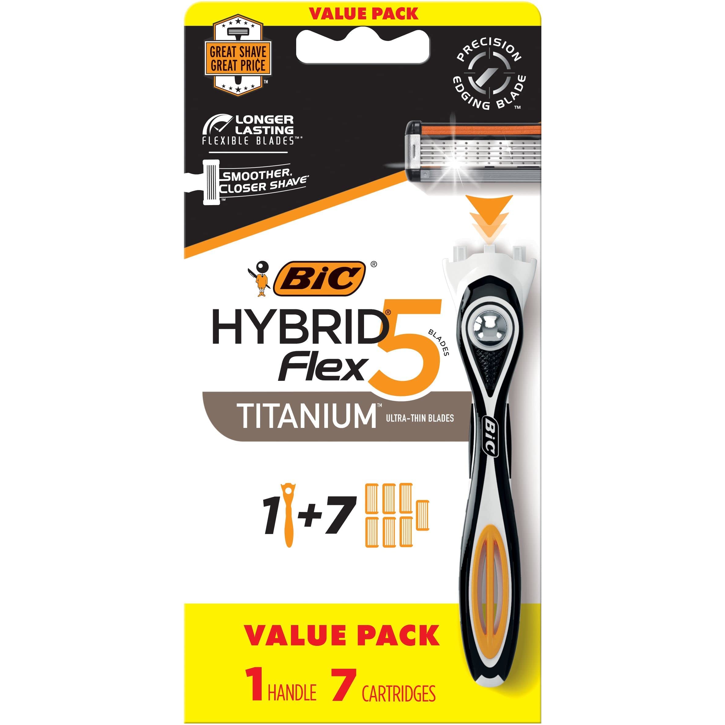 BIC Flex 5 Refillable Razors for Men, Long-Lasting 5 Blade Razors for a ...
