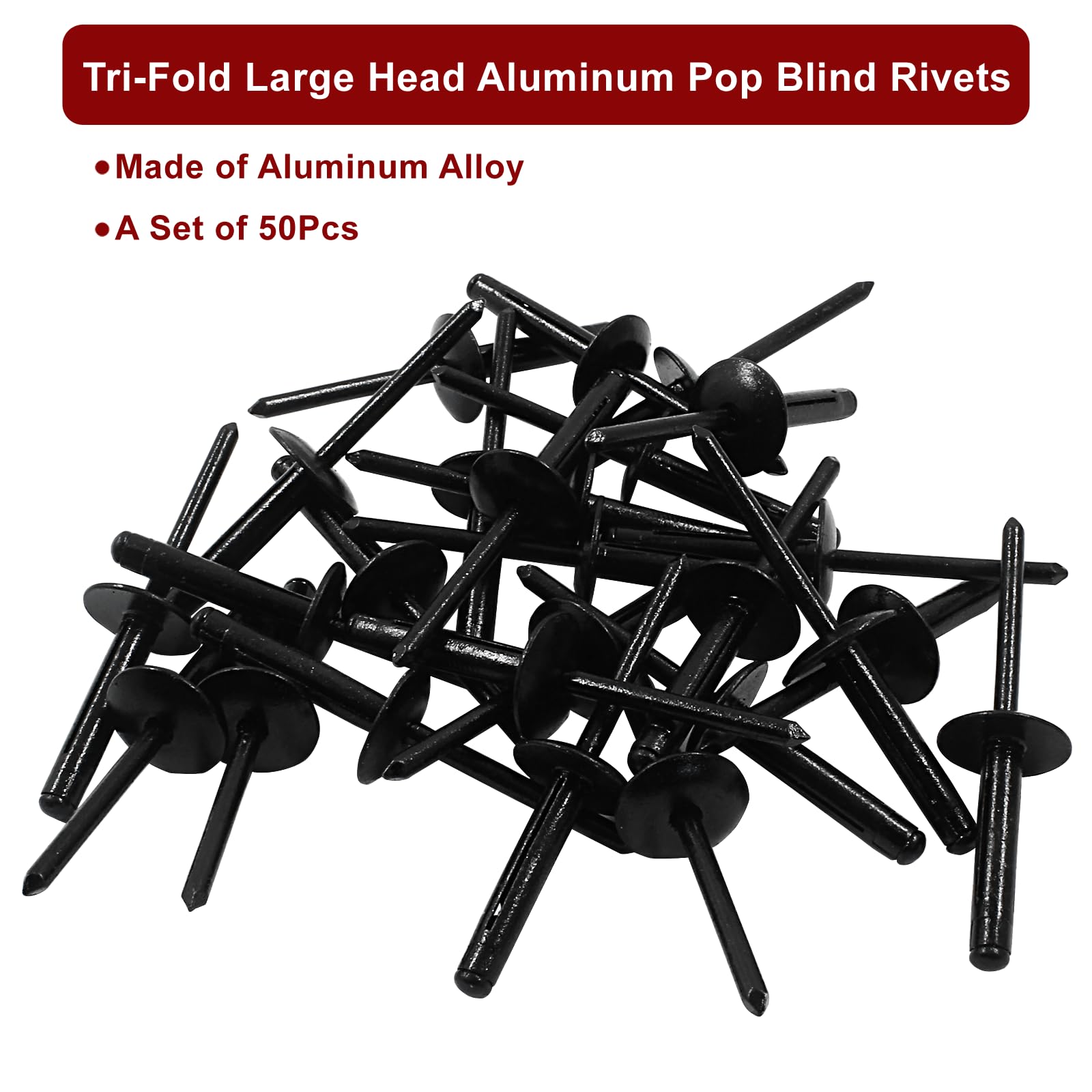 Rivetti Esplodenti Testa Grande 3/16 Nero Opaco 50 Pezzi Aluminum ...
