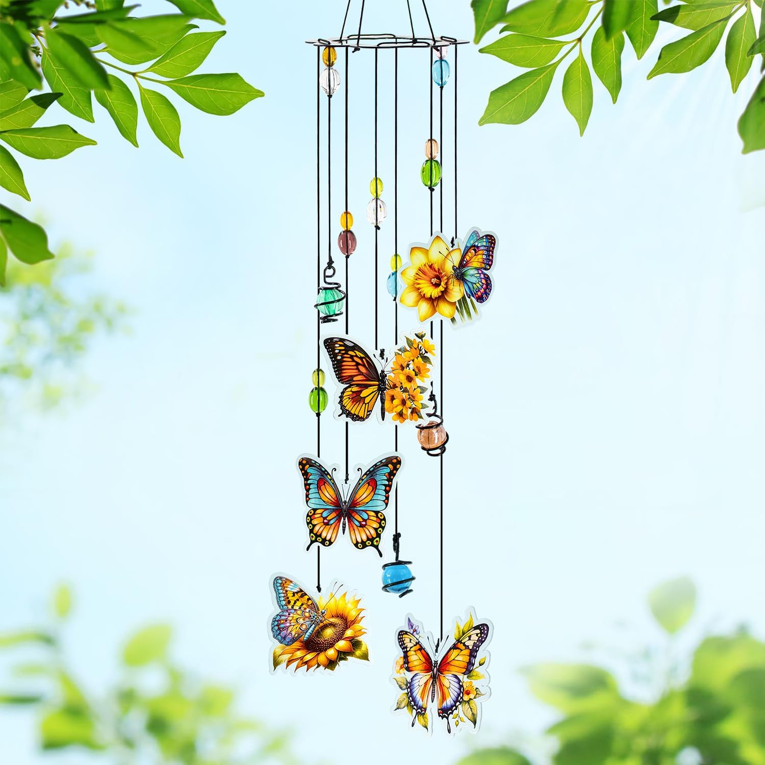 Amazon.com : Butterfly Wind Chimes for Outside, Windchimes Diamond ...