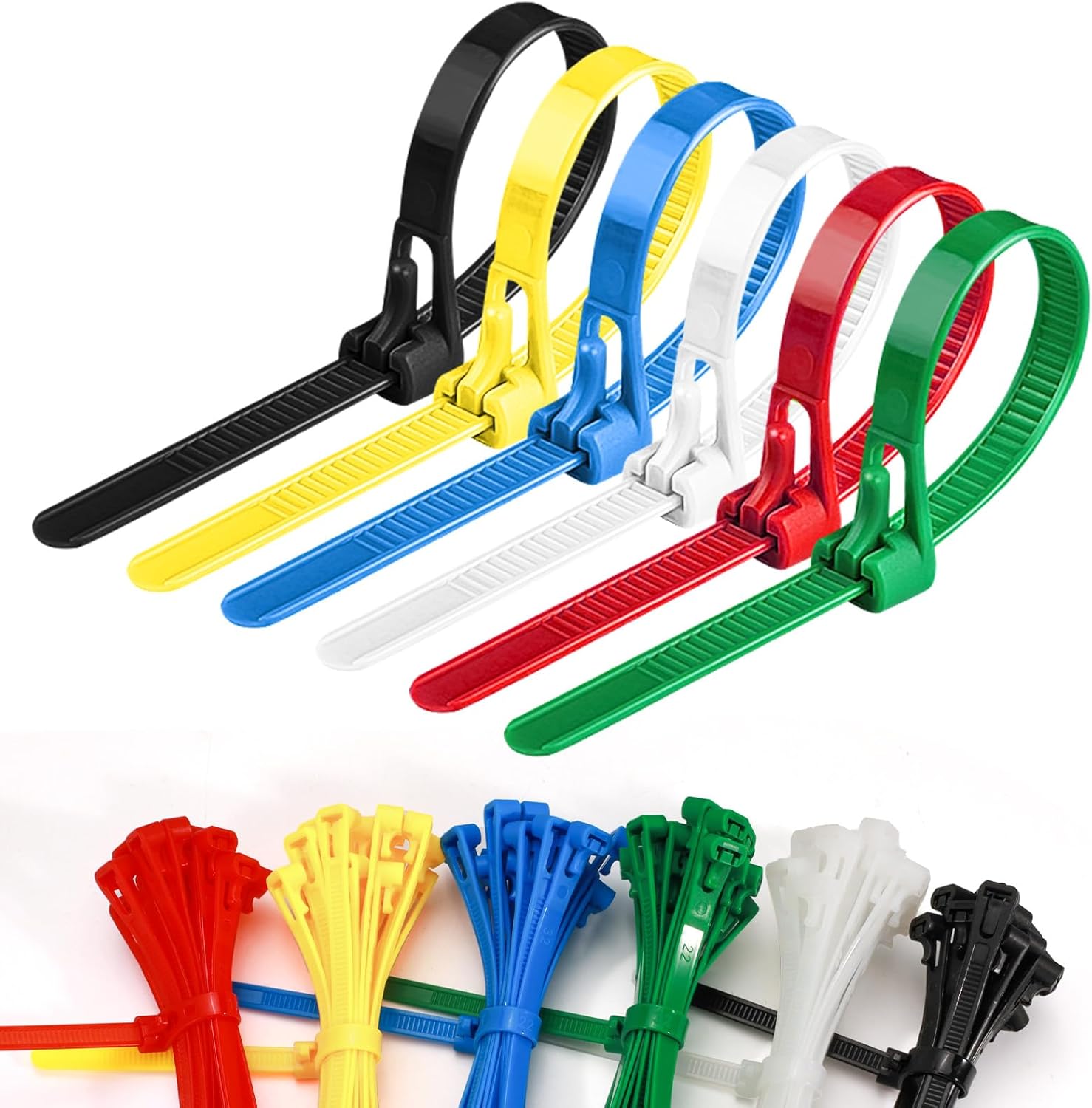 Amazon.com: LELE LIFE Reusable Zip Ties 6 Inch, 120pcs Colored Zip Tie ...