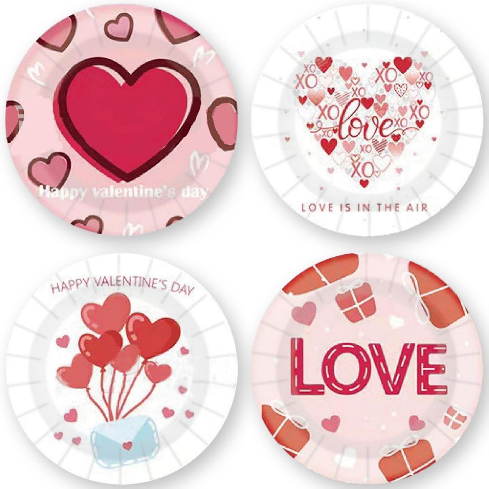Amazon.com: Winoo Design 50 PK Shiny Heart Plates - Paper Heart Shaped ...