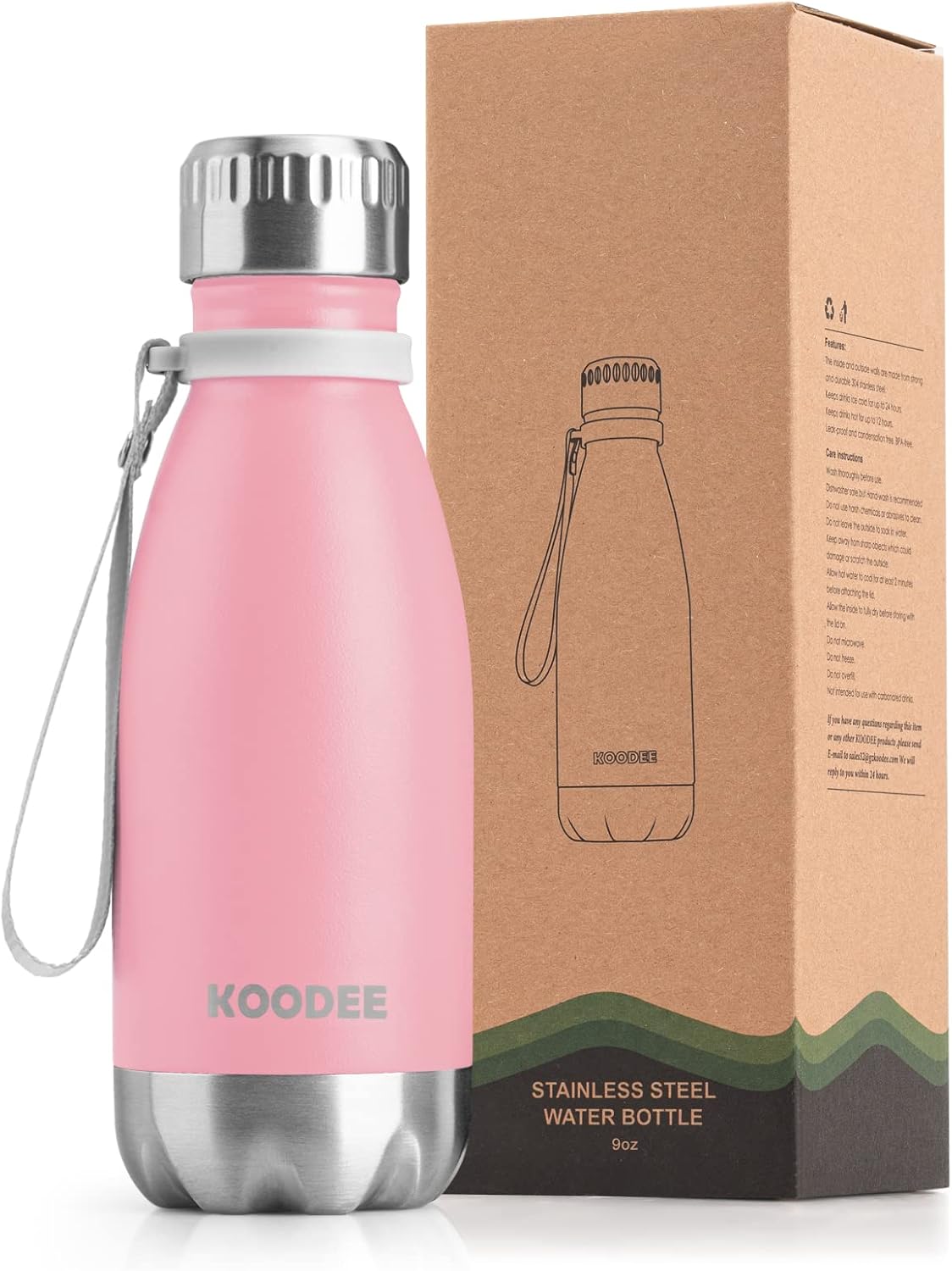 Amazon.com: koodee 9 oz Water Bottle for Kids-Stainless Steel Vacuum ...