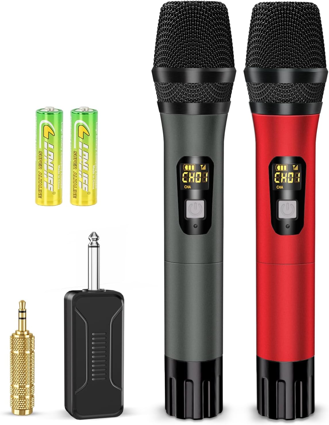 Amazon.com: Wireless Microphones, Handheld UHF Metal Dual Cordless ...