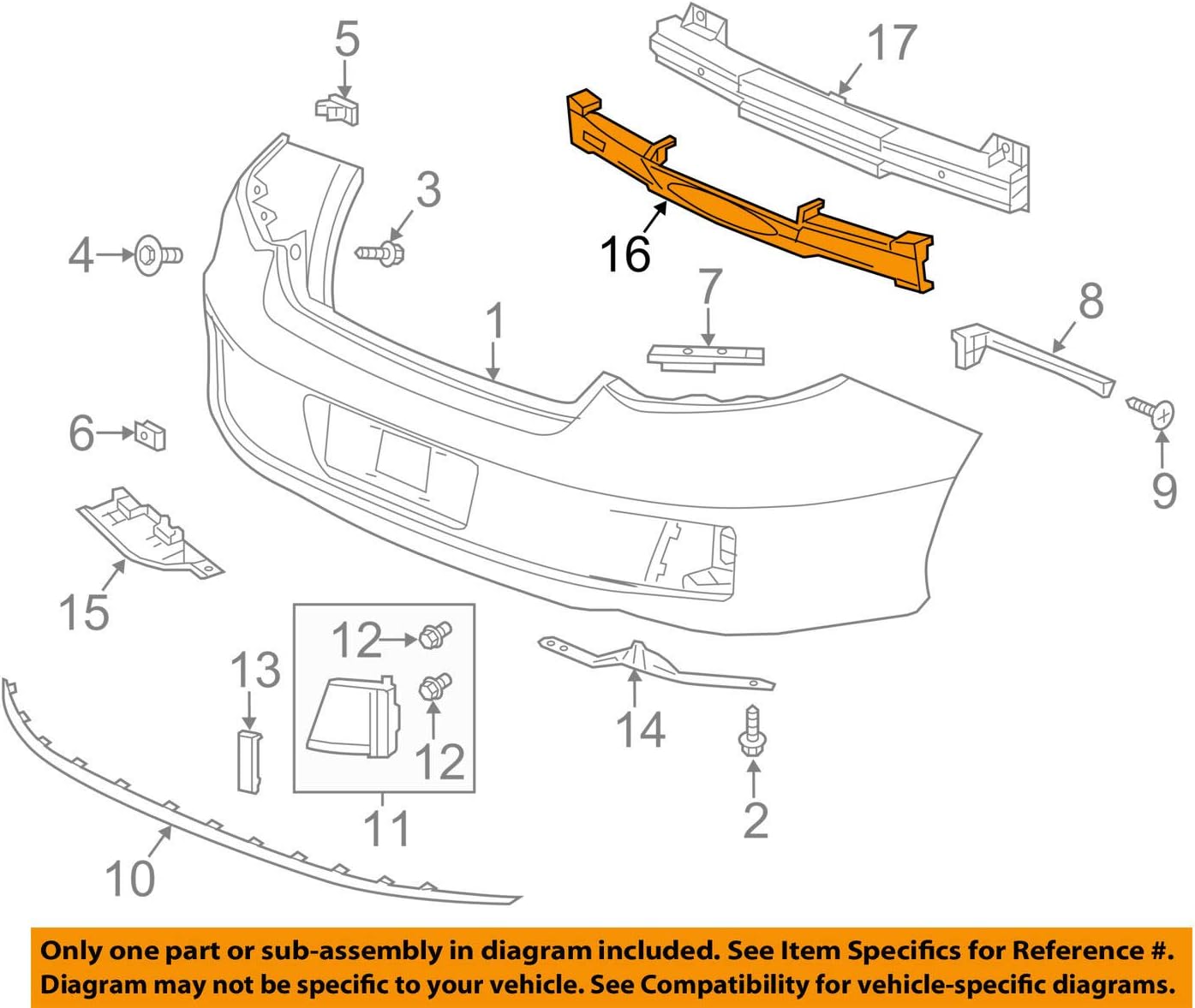 Amazon.com: Honda Genuine Parts - Absorber, Rr. Bumper (71570-T3L-A00 ...
