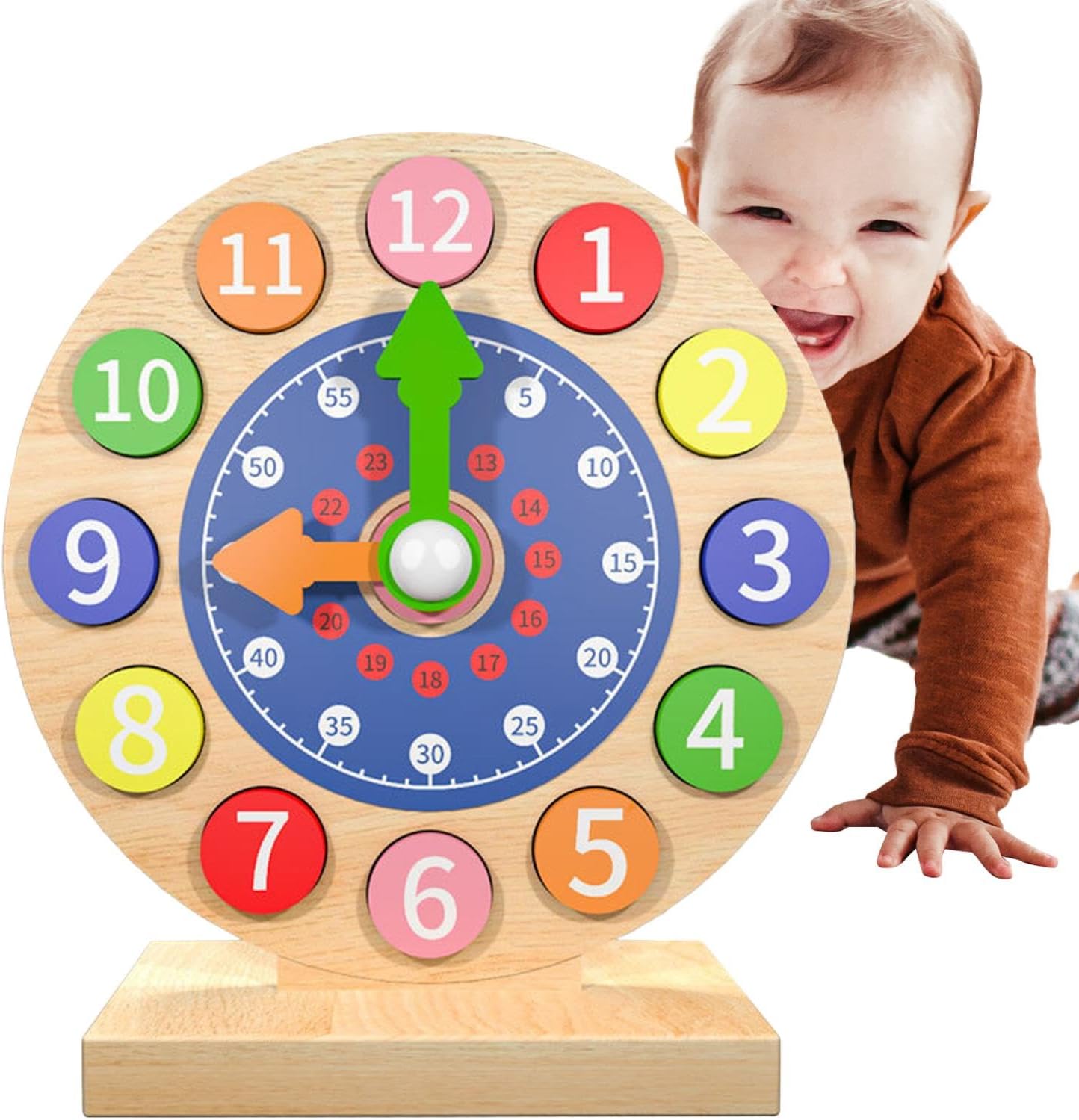 Learning Clock for Kids - Wooden Learn To Tell Time Clock for Kid ...