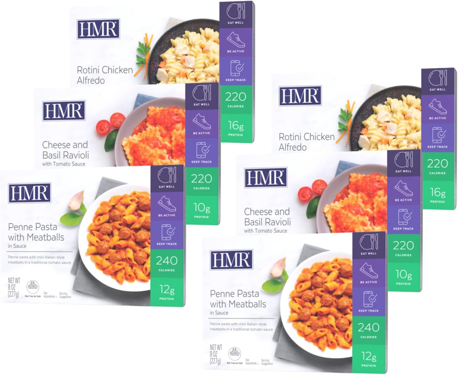 Amazon.com : HMR Pasta Picks Entrée Pack, Pre-Packaged Lunch or Dinner ...