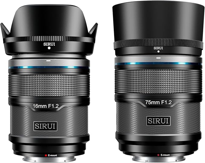 Amazon.com : SIRUI Sniper 16mm, 75mm Autofocus Lens Set, F1.2 Wide ...