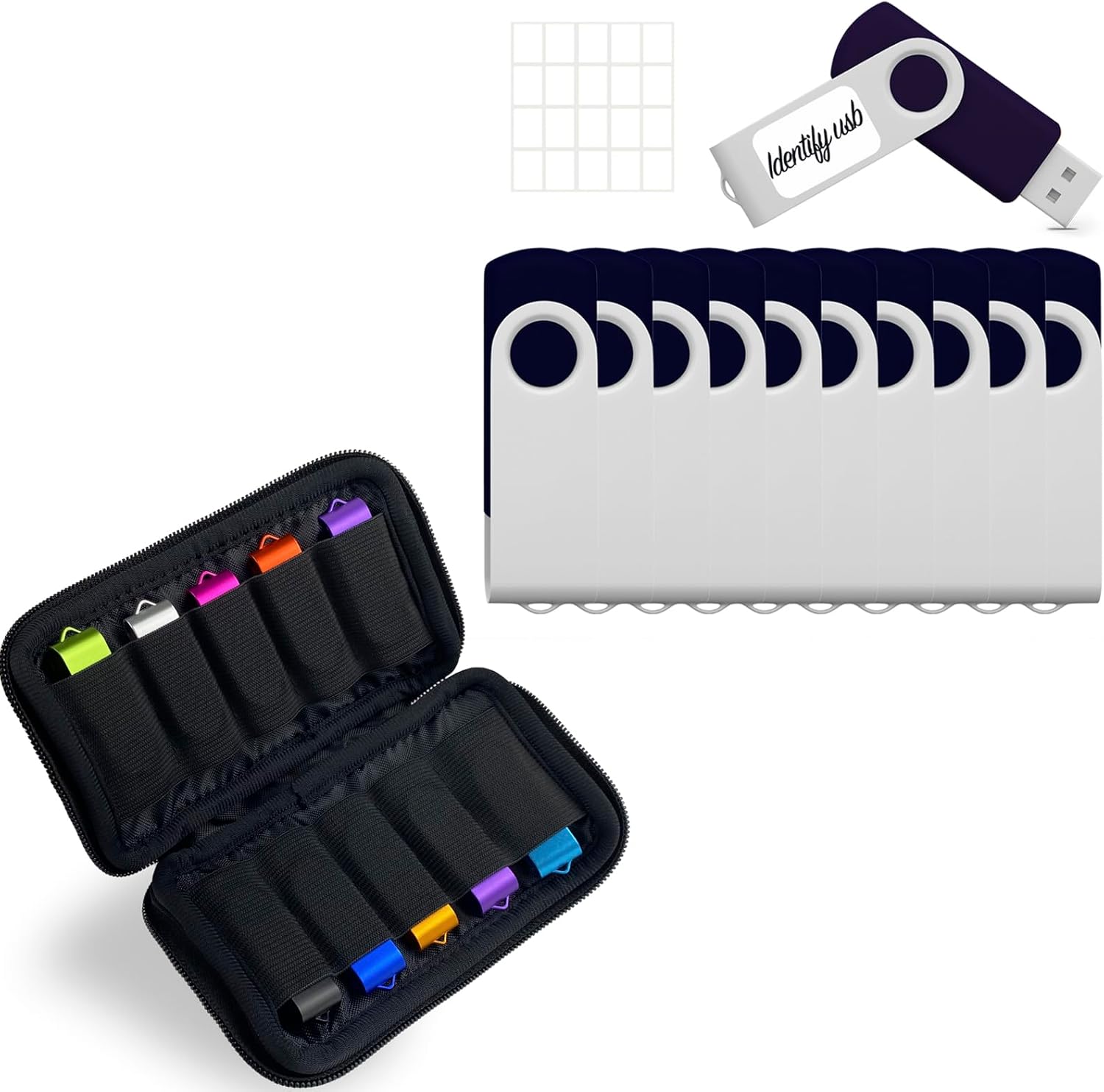 Amazon.com: 16GB USB Flash Drives 10 Pack Black and Flash Drive Case of ...