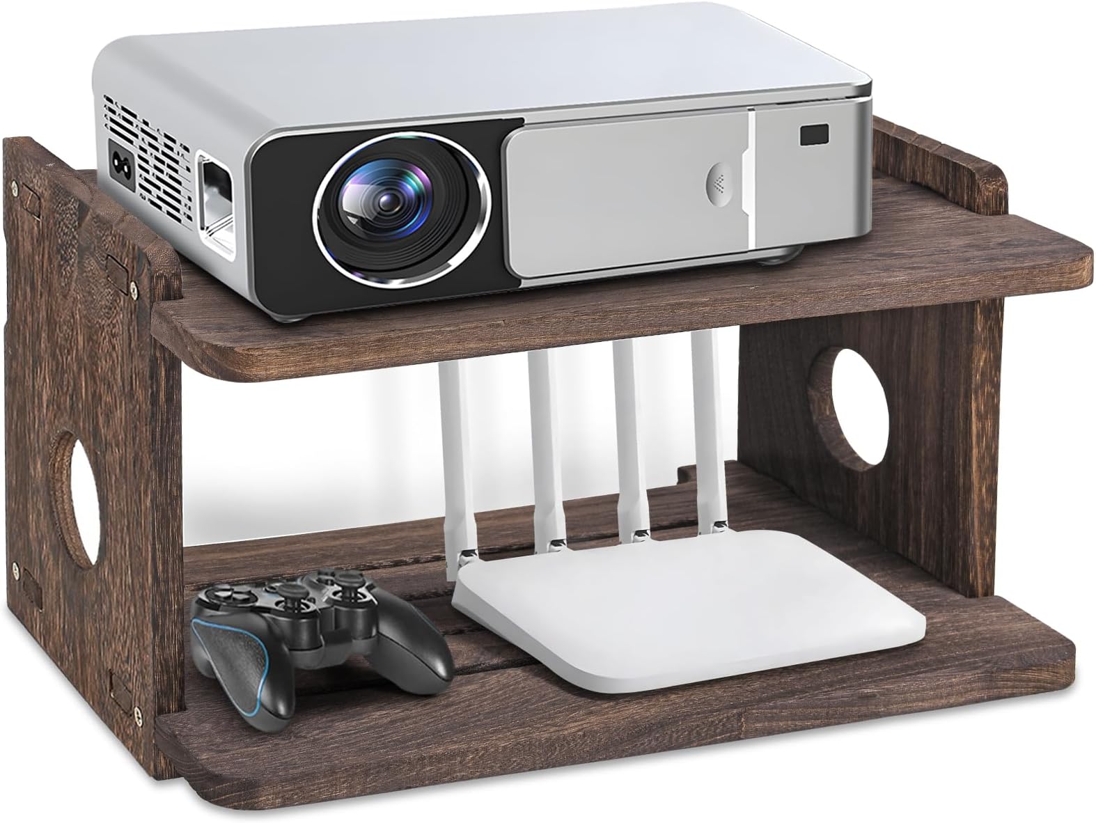 Amazon.com: BEARUT 1 Projector & Router Wall Mount Floating Shelf ...
