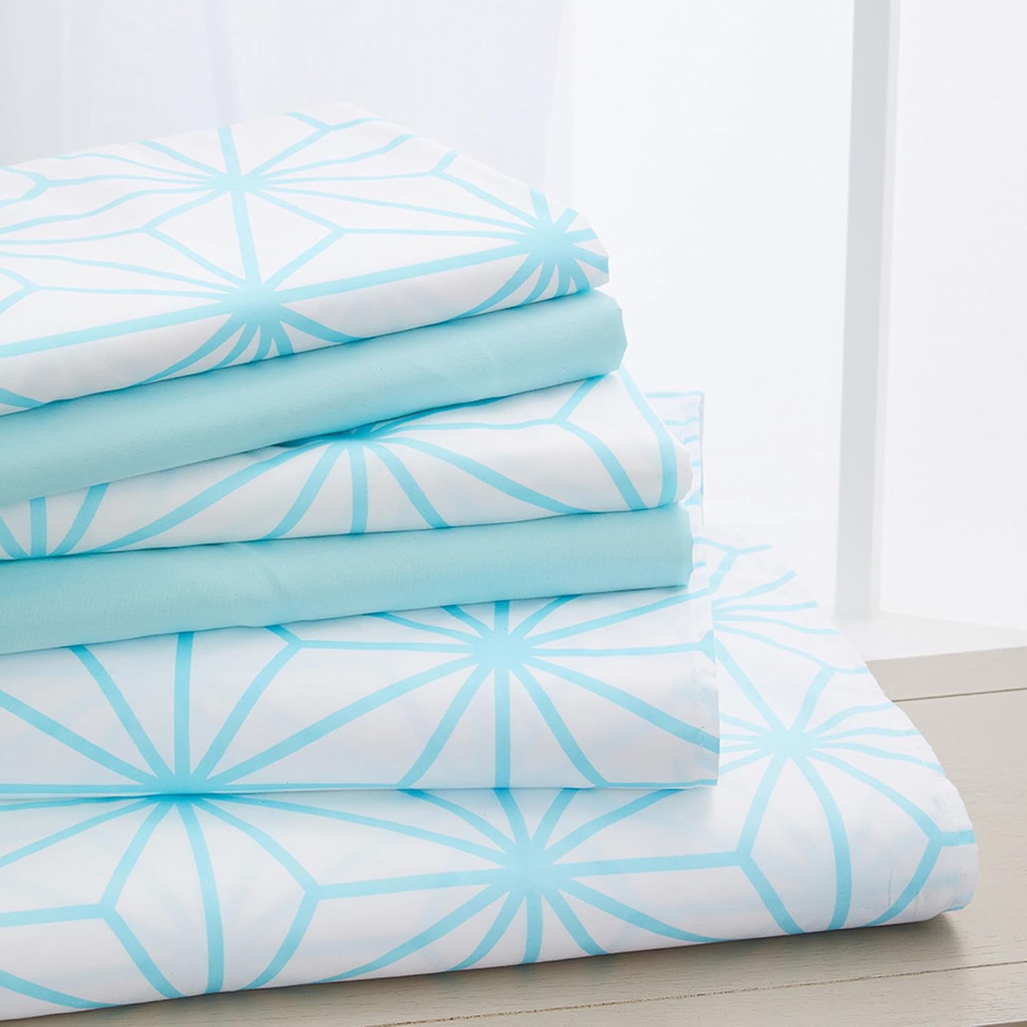 Amazon.com: Elegant Comfort Luxury Soft 6-Piece Cube Geometric Pattern ...