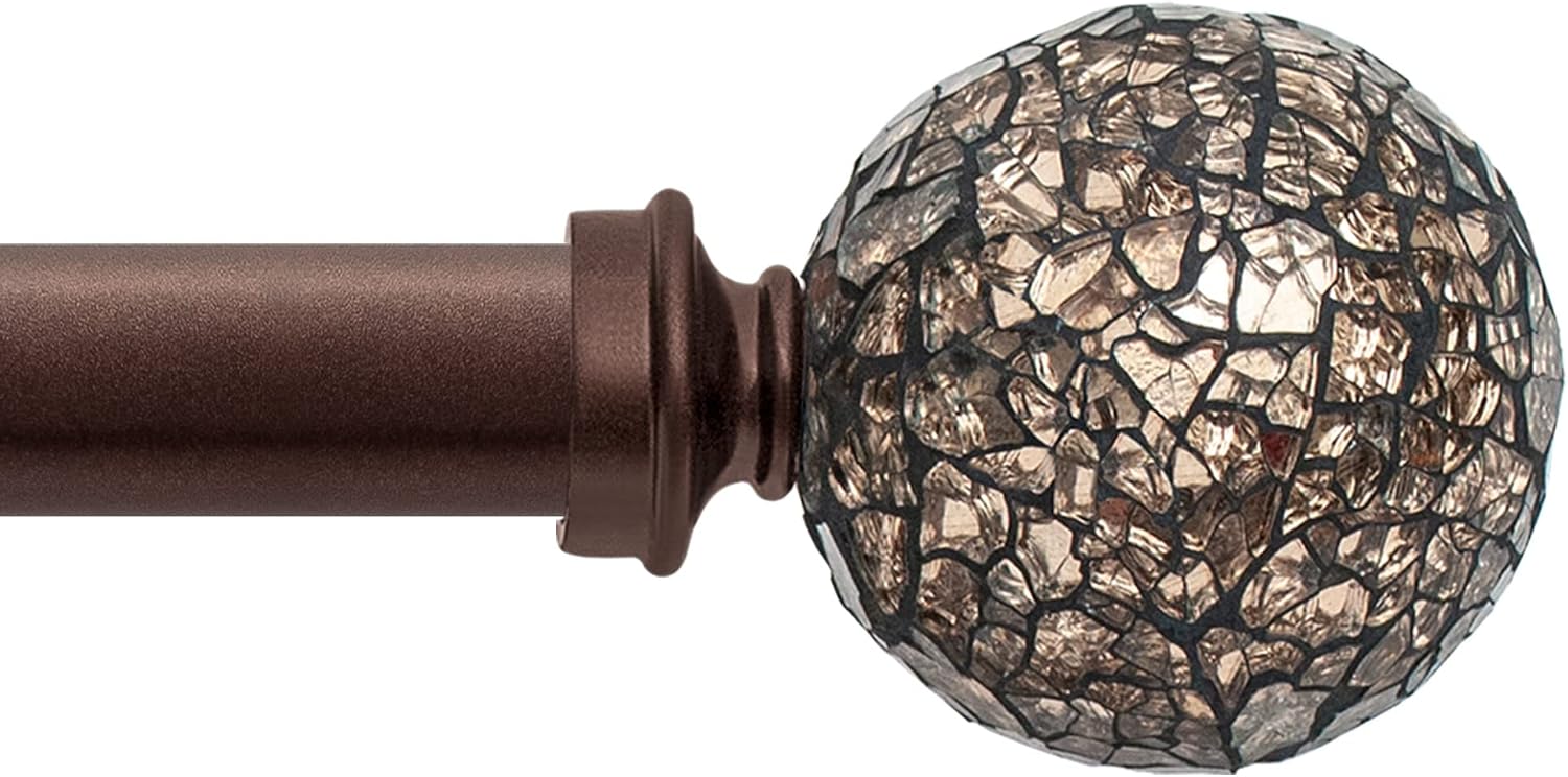 Amazon.com: Deco Window 1 Inch Brown Curtain Rod Adjustable 72" to 144 ...