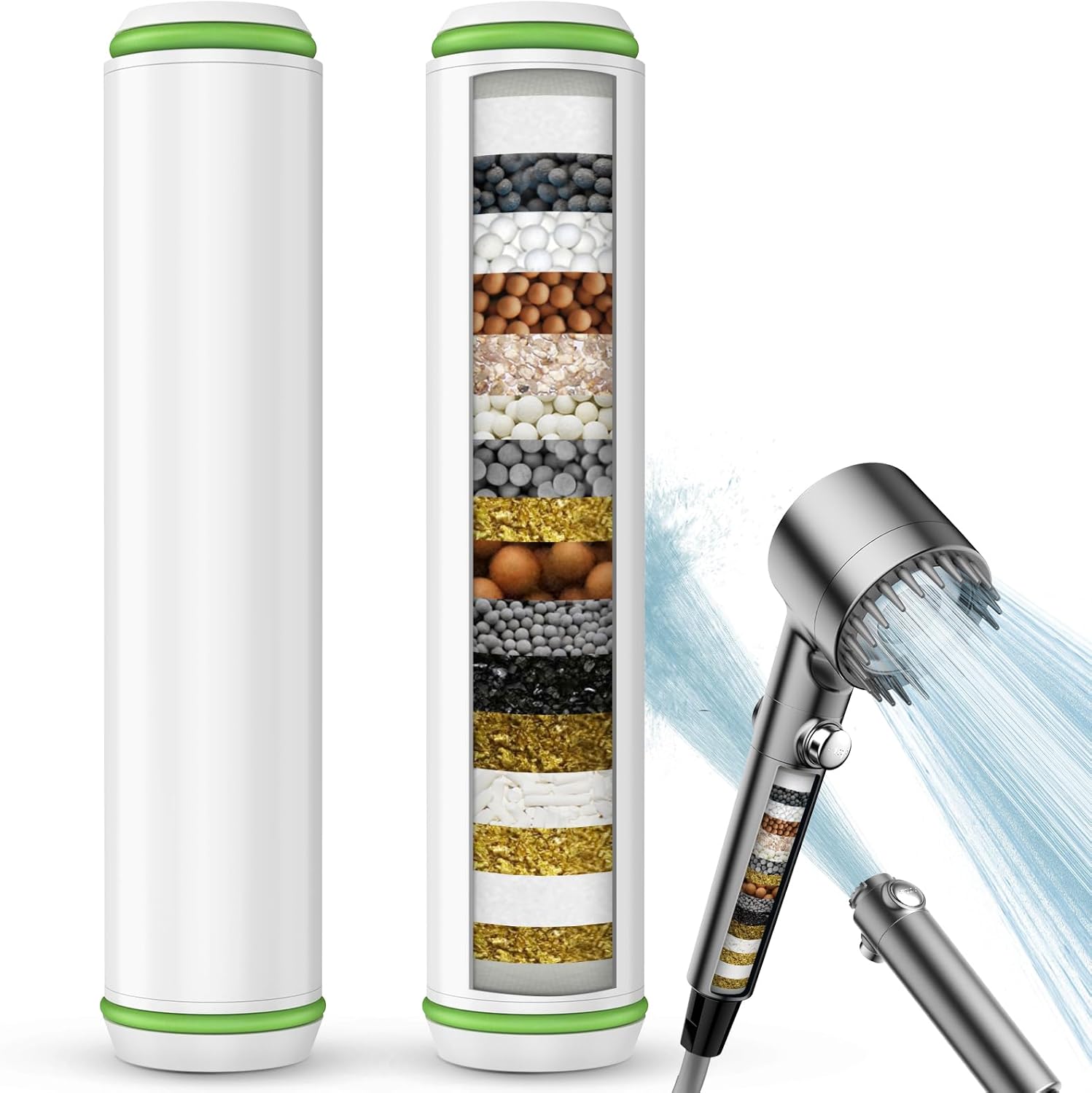 Fitespot 2 Pack Shower Filter Cartridge Replacement for Handheld Shower ...
