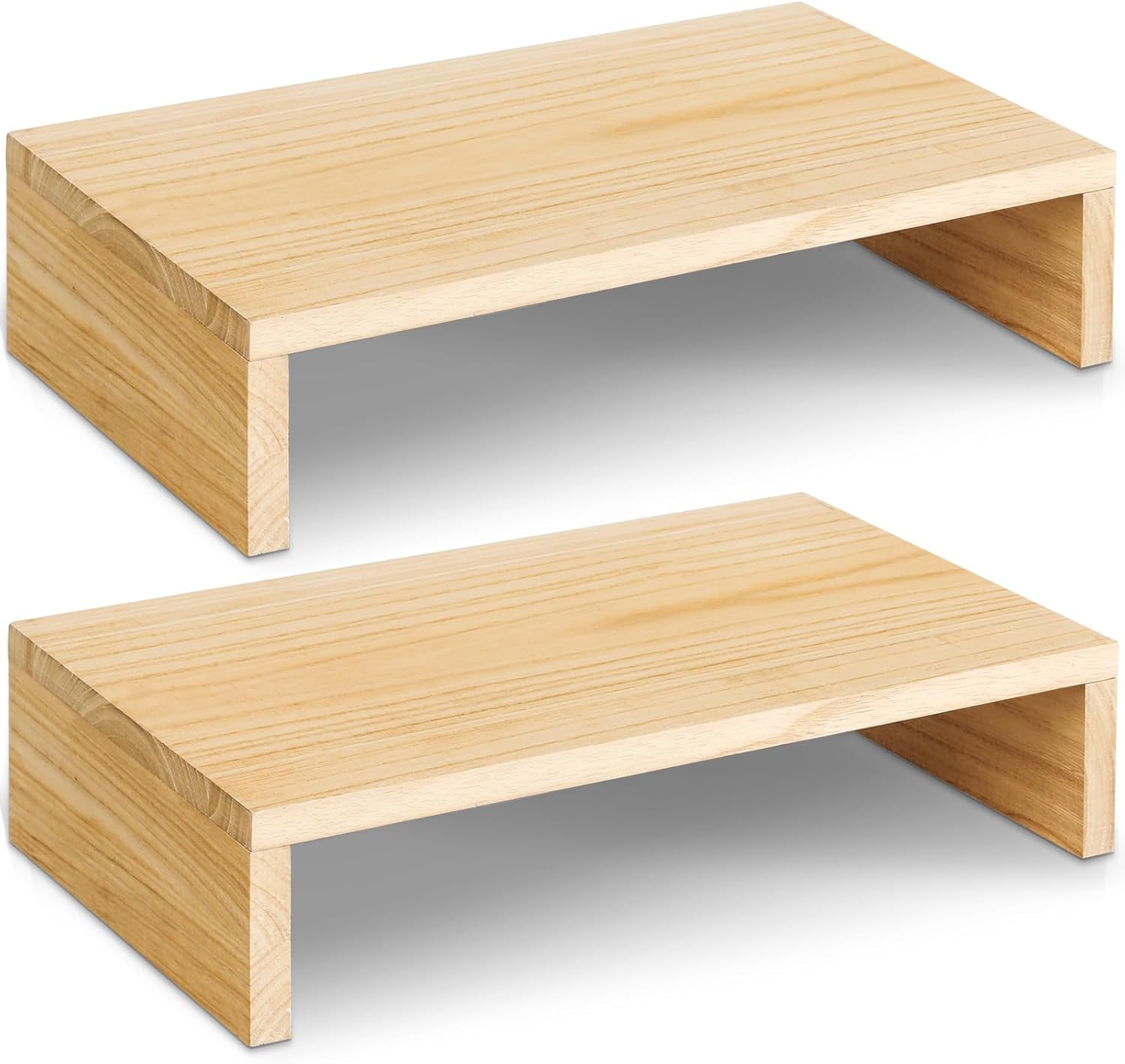 Amazon.com: TEAMIX 2 PCS Solid Wood Monitor Stand Riser, 14.2 inch ...