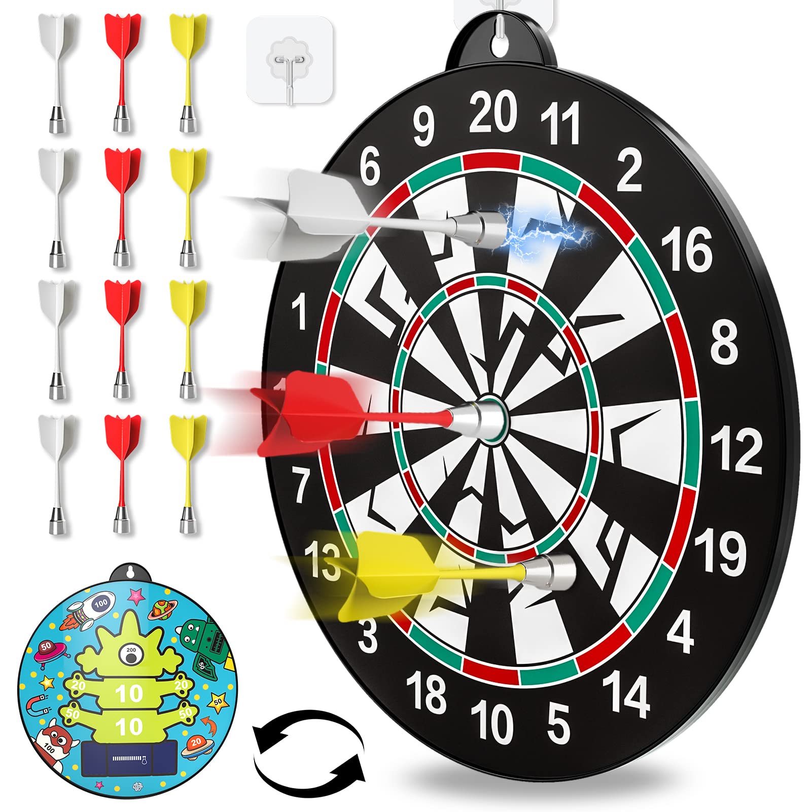 Bennol 14 PCS Double-sided Magnetic Dart Board Toys for Kids Boys, Kids ...
