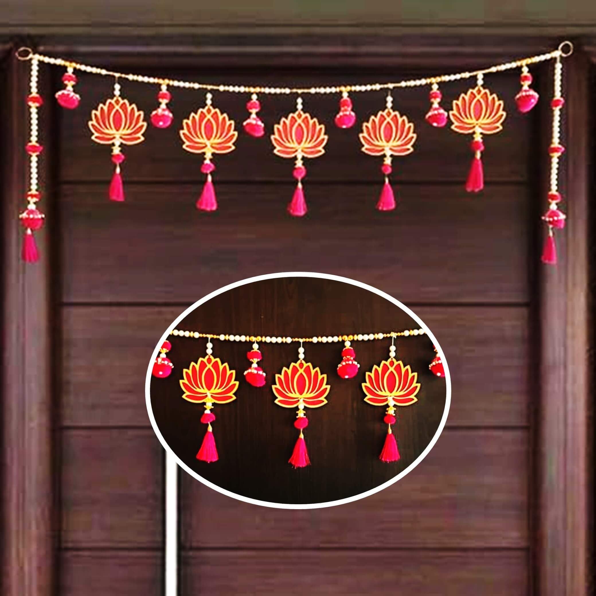 GIFT JAIPUR Mygiftyshop Handmade Door Hanging Pink Lotus Style Door ...