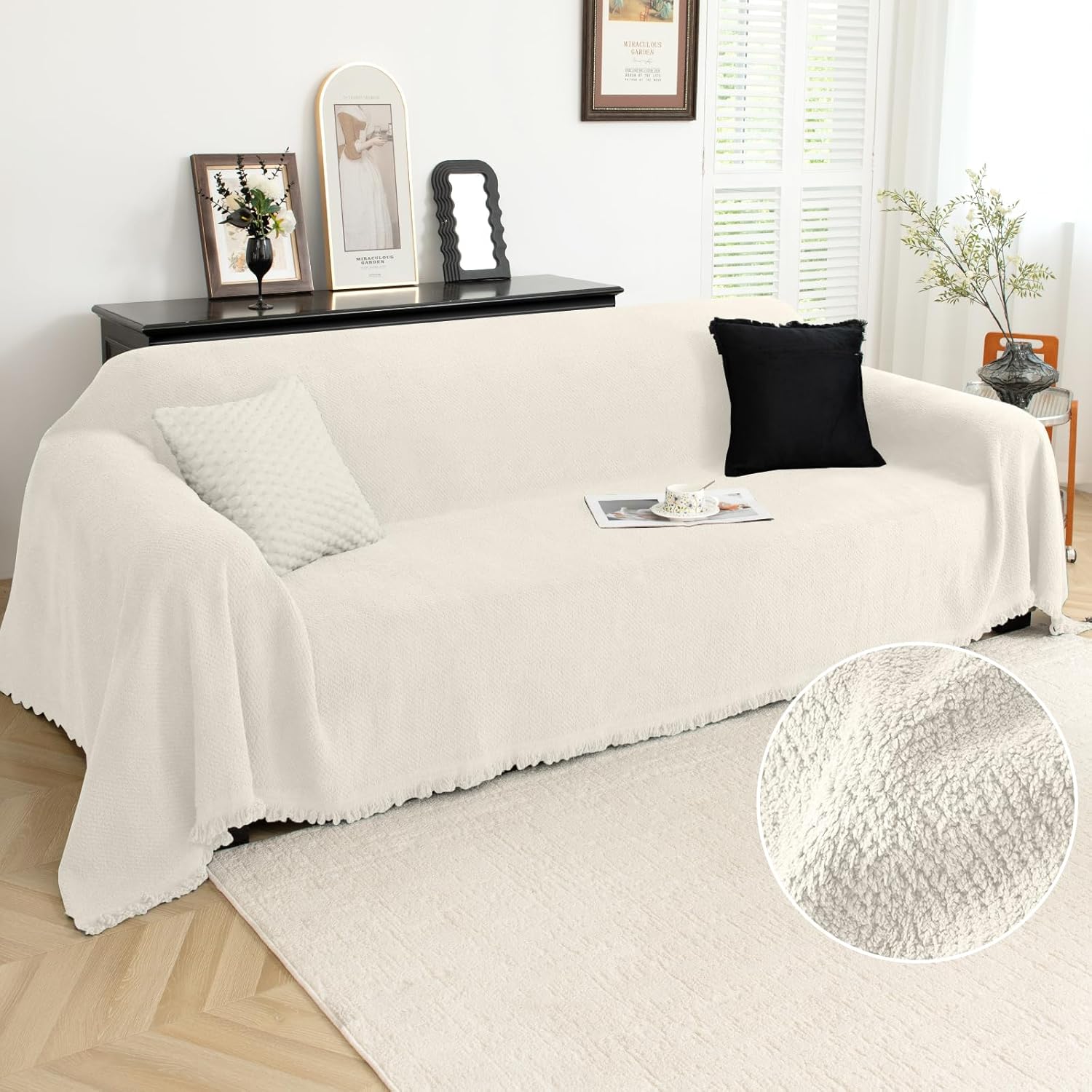 Amazon.com: Arfntevss Couch Covers Fleece Universal Couch Covers with ...