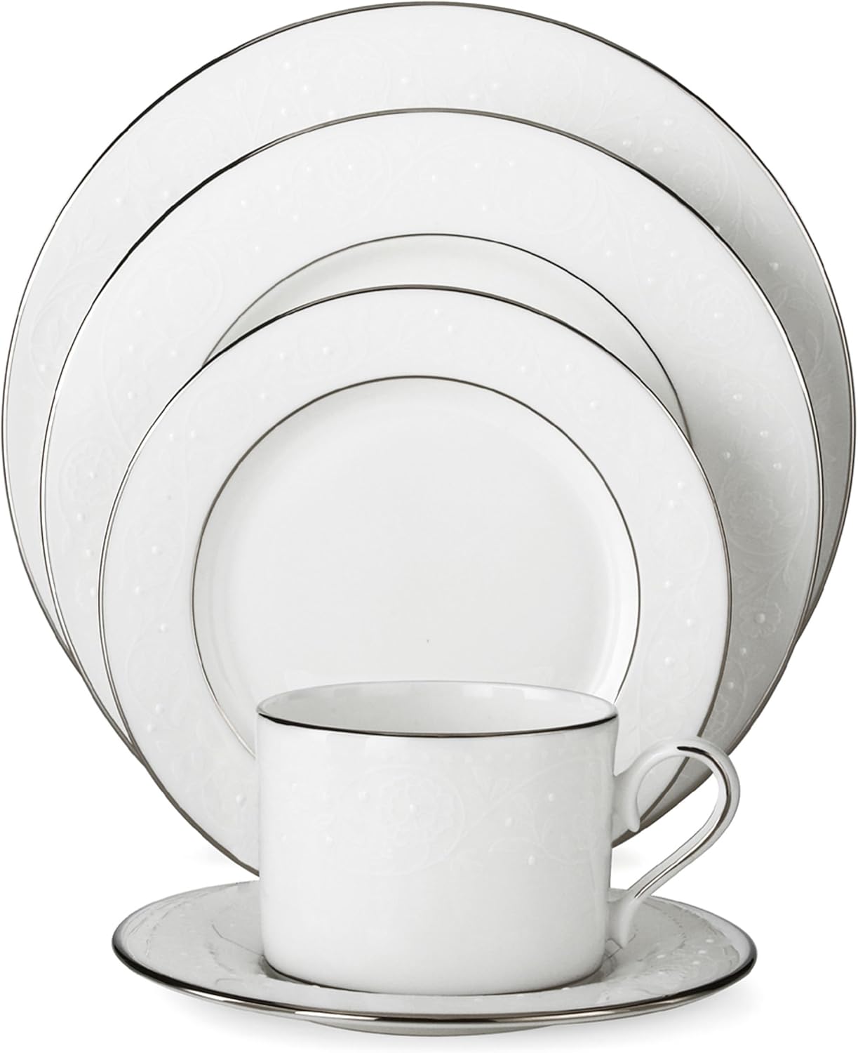 Amazon.com | Lenox 585747- Floral Veil Bone China Platinum Banded ...