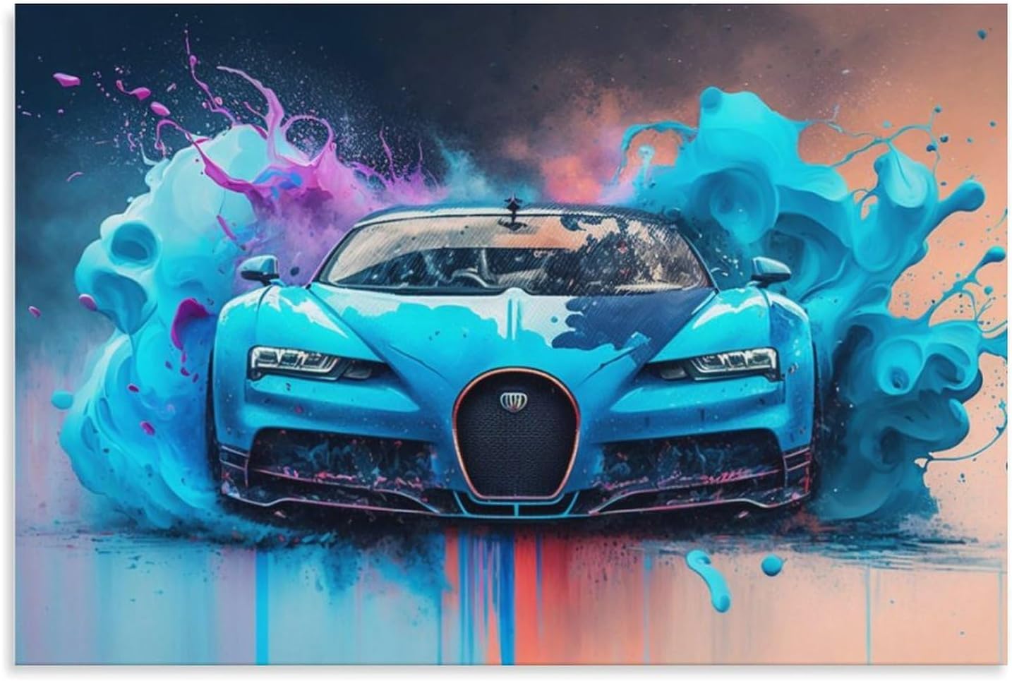 Bugatti Car Posters For Walls Super Car Poster Racing Car For Boy's ...