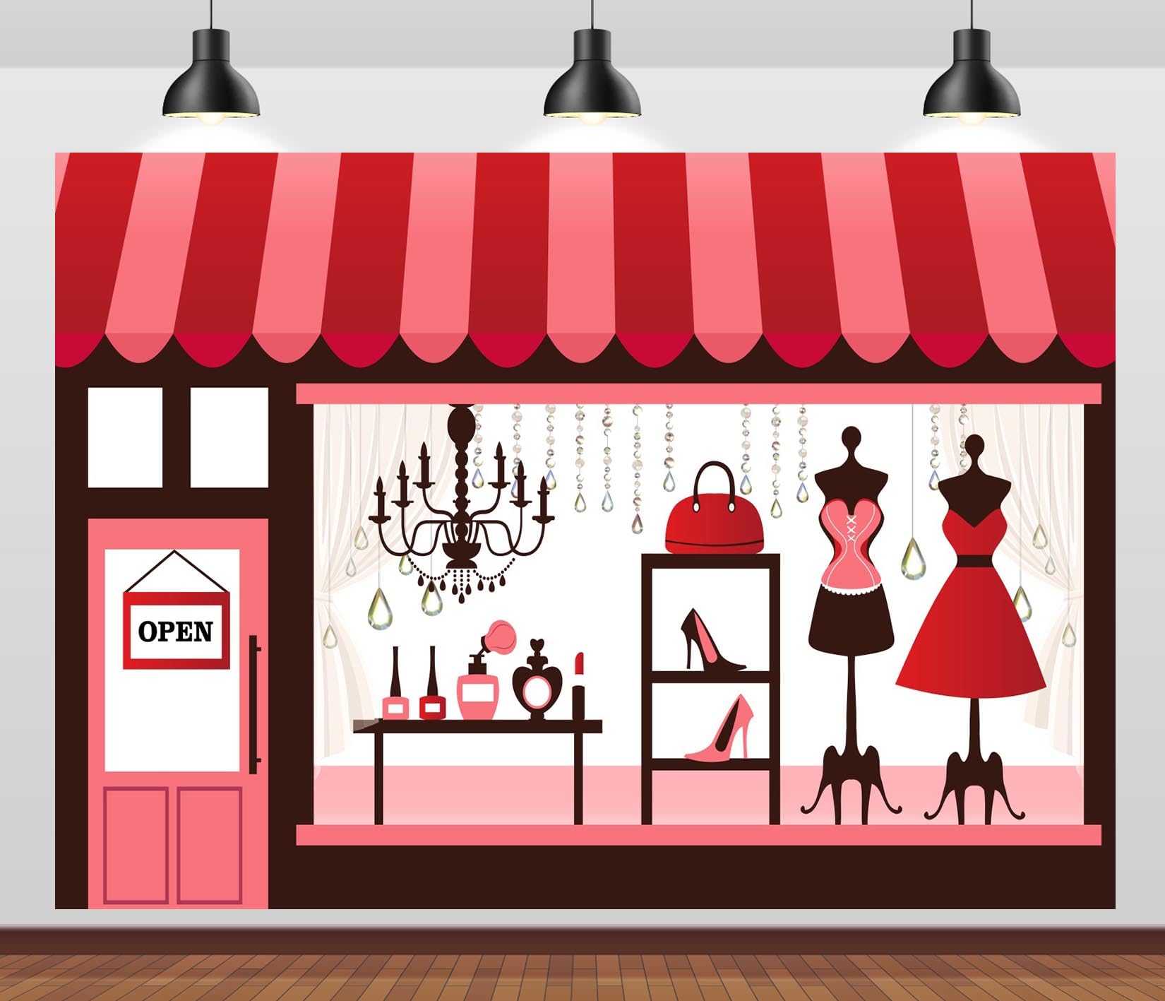 Amazon.com : BELECO 7x5ft Fabric Boutique Clothing Store Backdrop ...