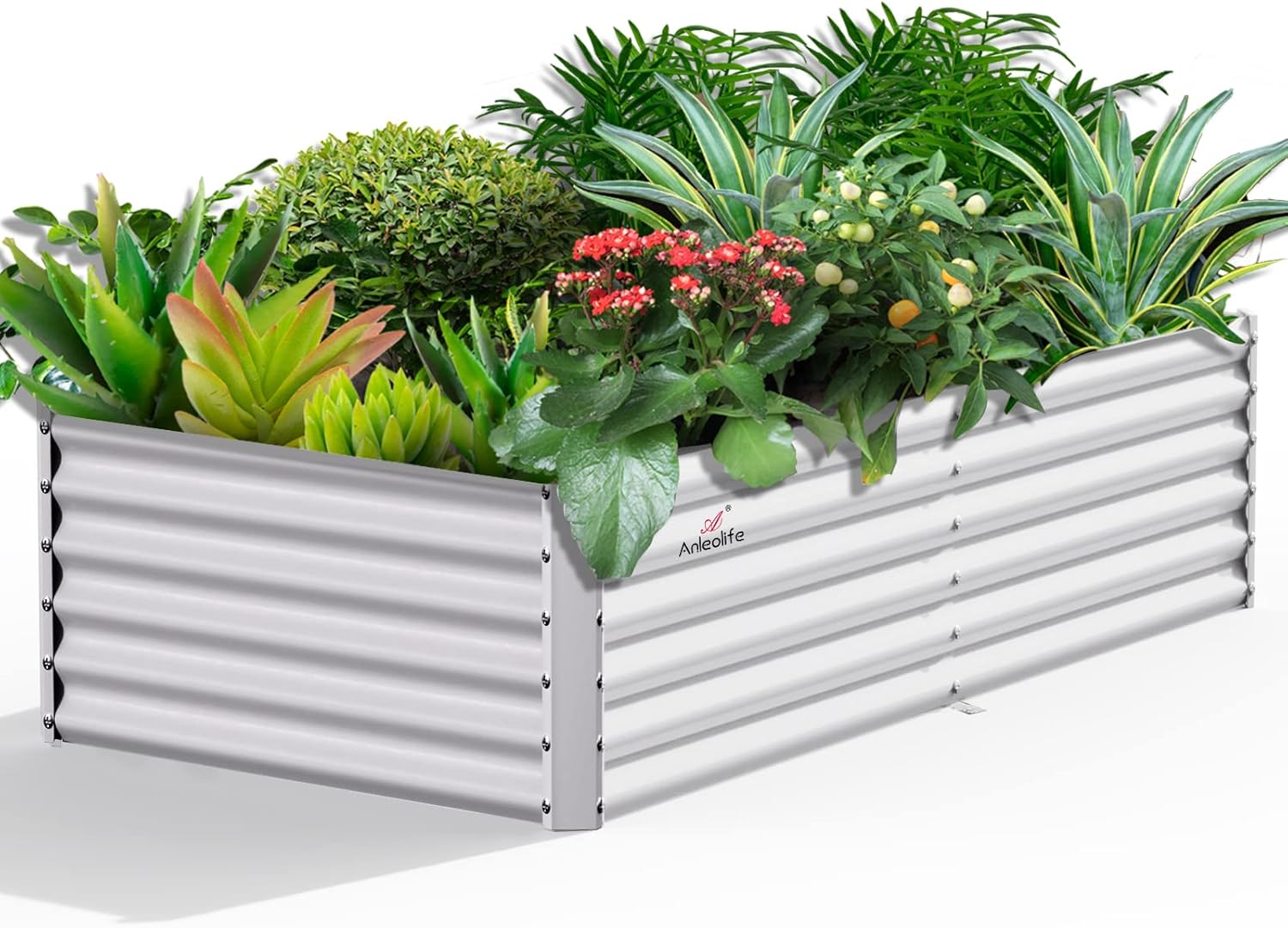 Amazon.com: A ANLEOLIFE 8X4X1.5 ft Galvanized Raised Garden Bed ...