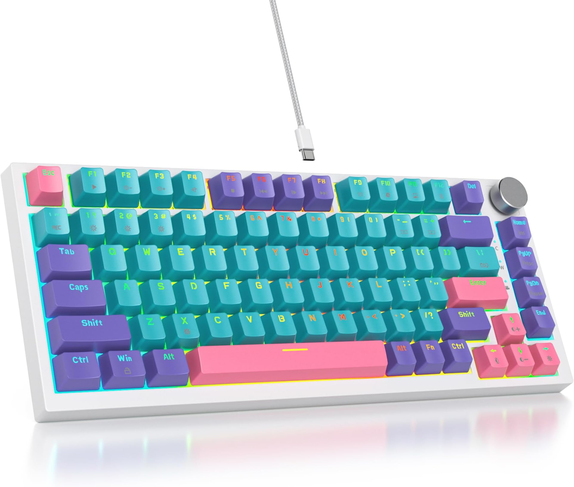 Amazon.com: SbocKeeb 75 Percent Keyboard Gasket-Mounted with Sound ...