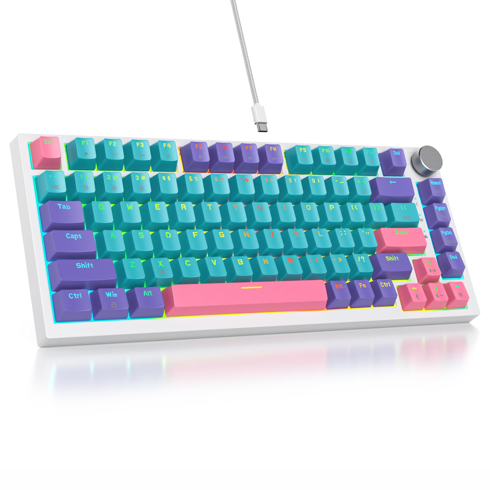 Amazon.com: SbocKeeb 75 Percent Keyboard Gasket-Mounted with Sound ...