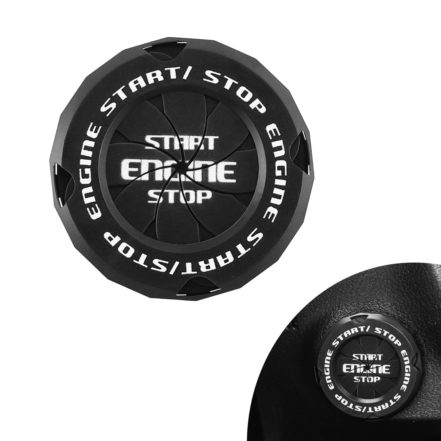 Amazon.com: JUSTTOP Rotary Push to Start Button Cover, Automotive Start ...