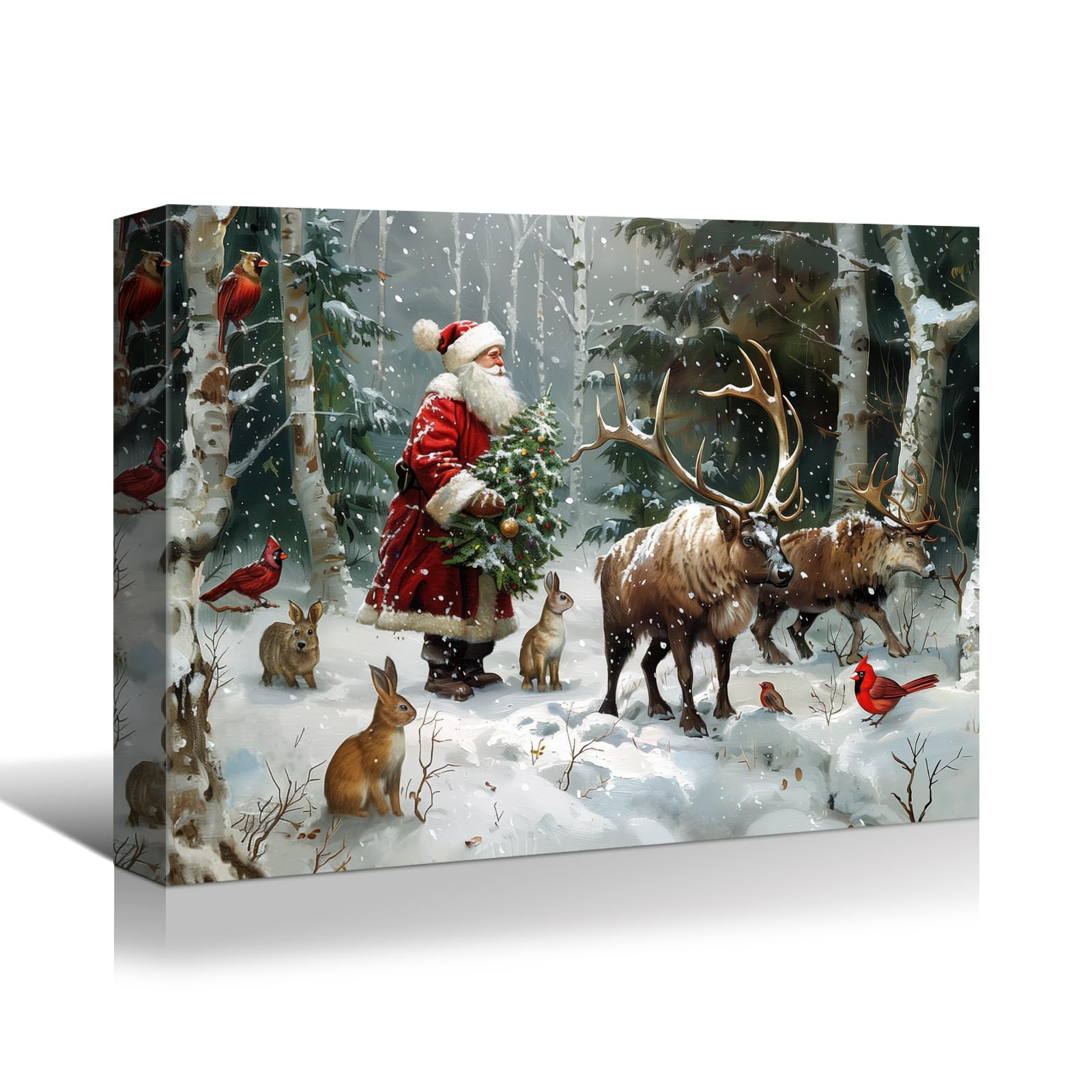 Amazon.com: Large Christmas Wall Art - Santa Wall Art, Christmas ...