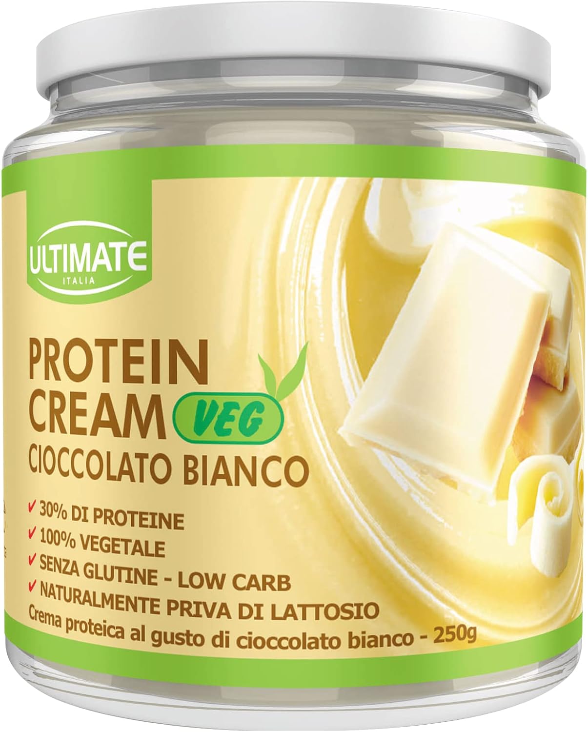 Protein Cream Veg Cioccolato Bianco - Crema Proteica Spalmabile Vegana ...