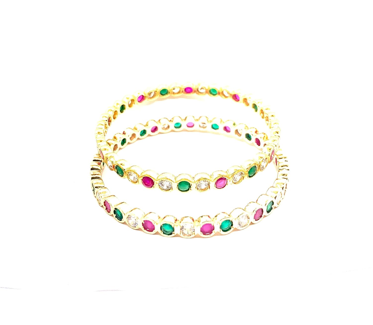 Buy Traditional Impon/Panchaloha/5 Metals Bangles with Multicolour AD ...