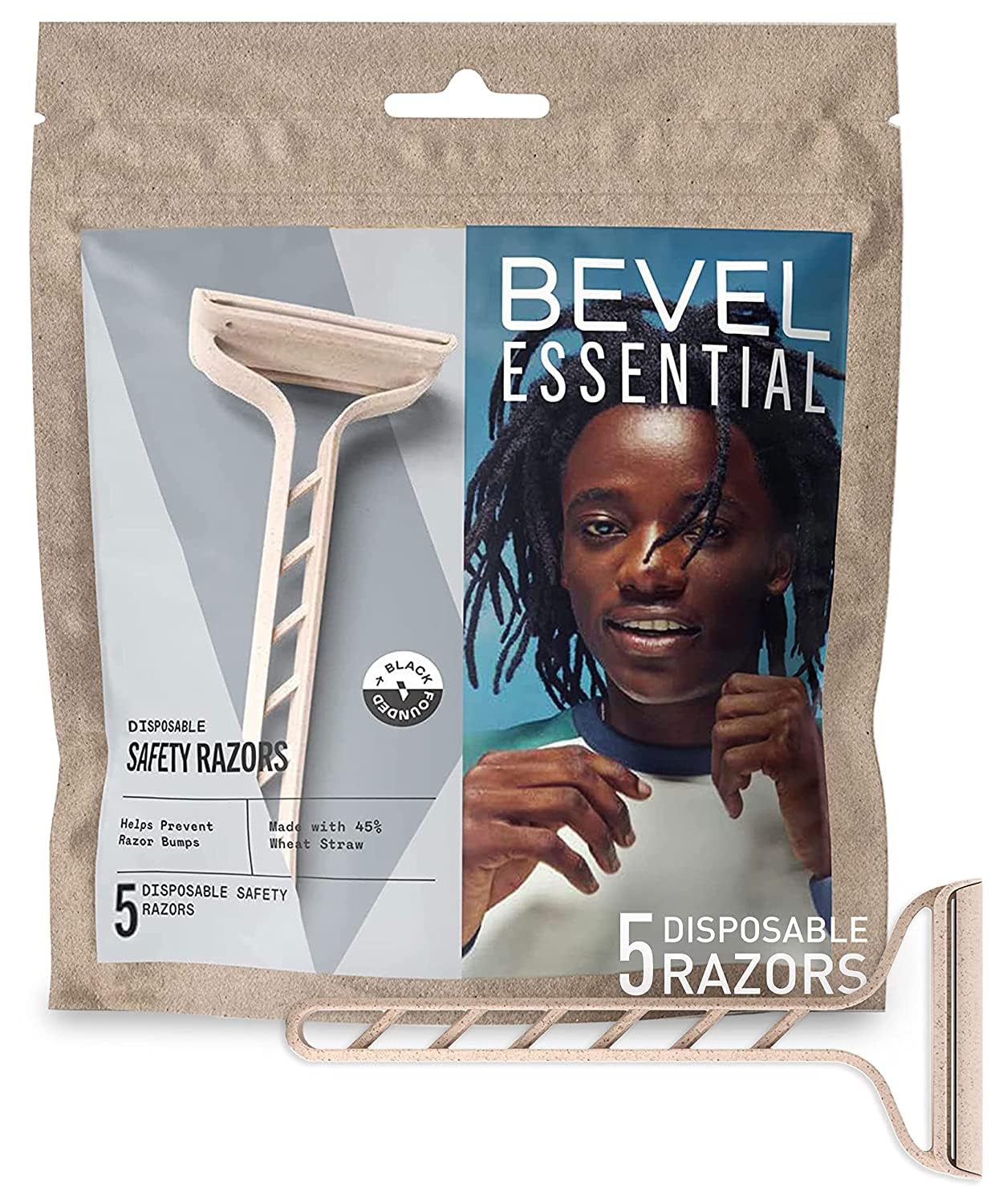 Amazon.com: Bevel Essentials Disposable Safety Razors for Men, Double ...