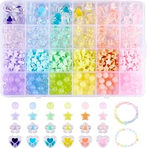 Amazon.com: Beadthoven 408Pcs DIY Acrylic Bracelet Making Kit Candy ...