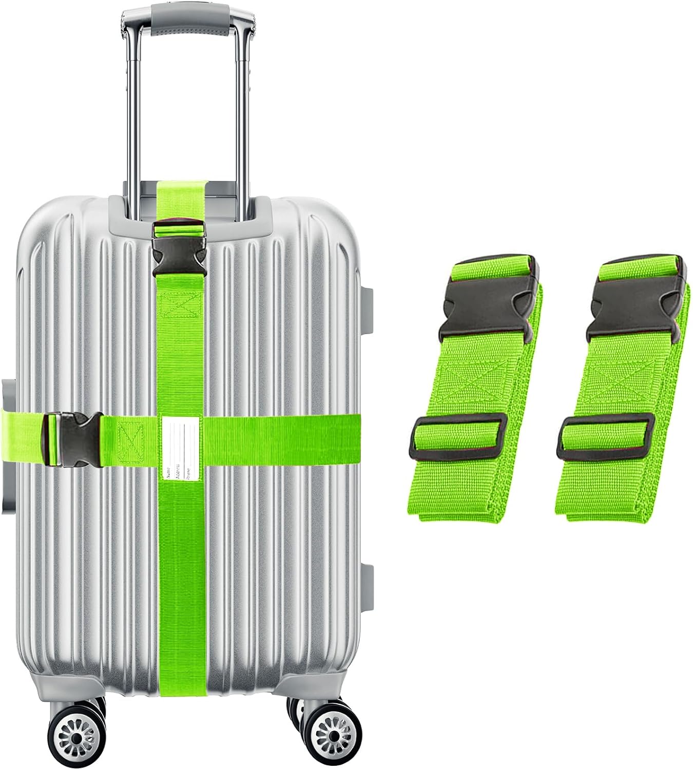 2 Pack Luggage Straps, Adjustable Luggage Straps for Suitcases, Heavy ...