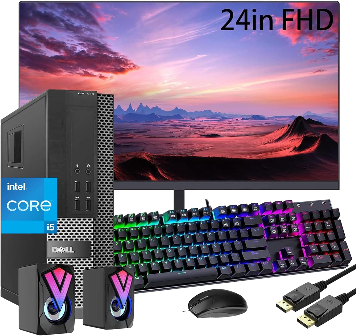 Amazon.com: Dell OptiPlex SFF Desktop PC Computer w/ 24in LCD Monitor ...