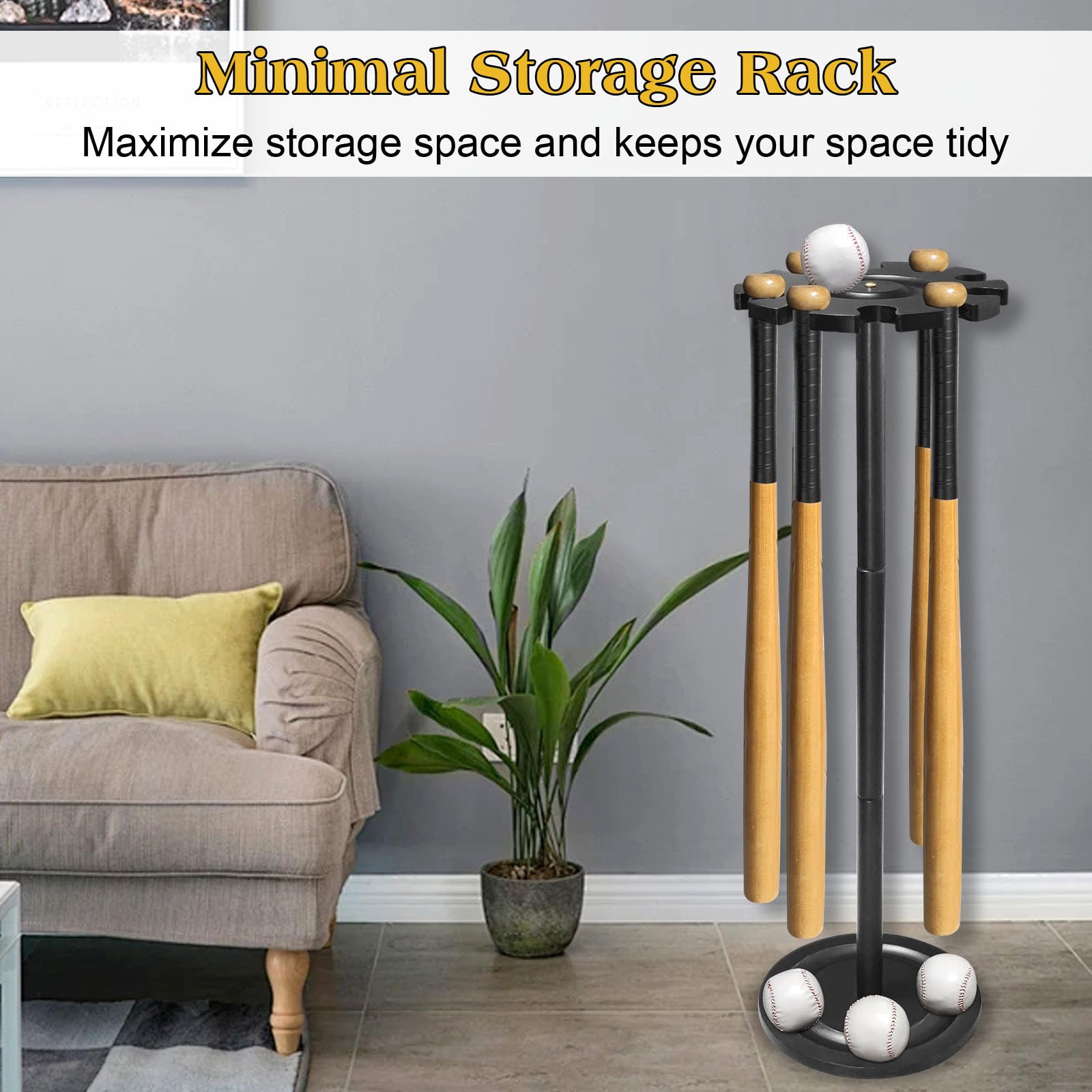 Snapklik.com : Baseball Bat Holder Display Rack, Solid Wood Baseball ...