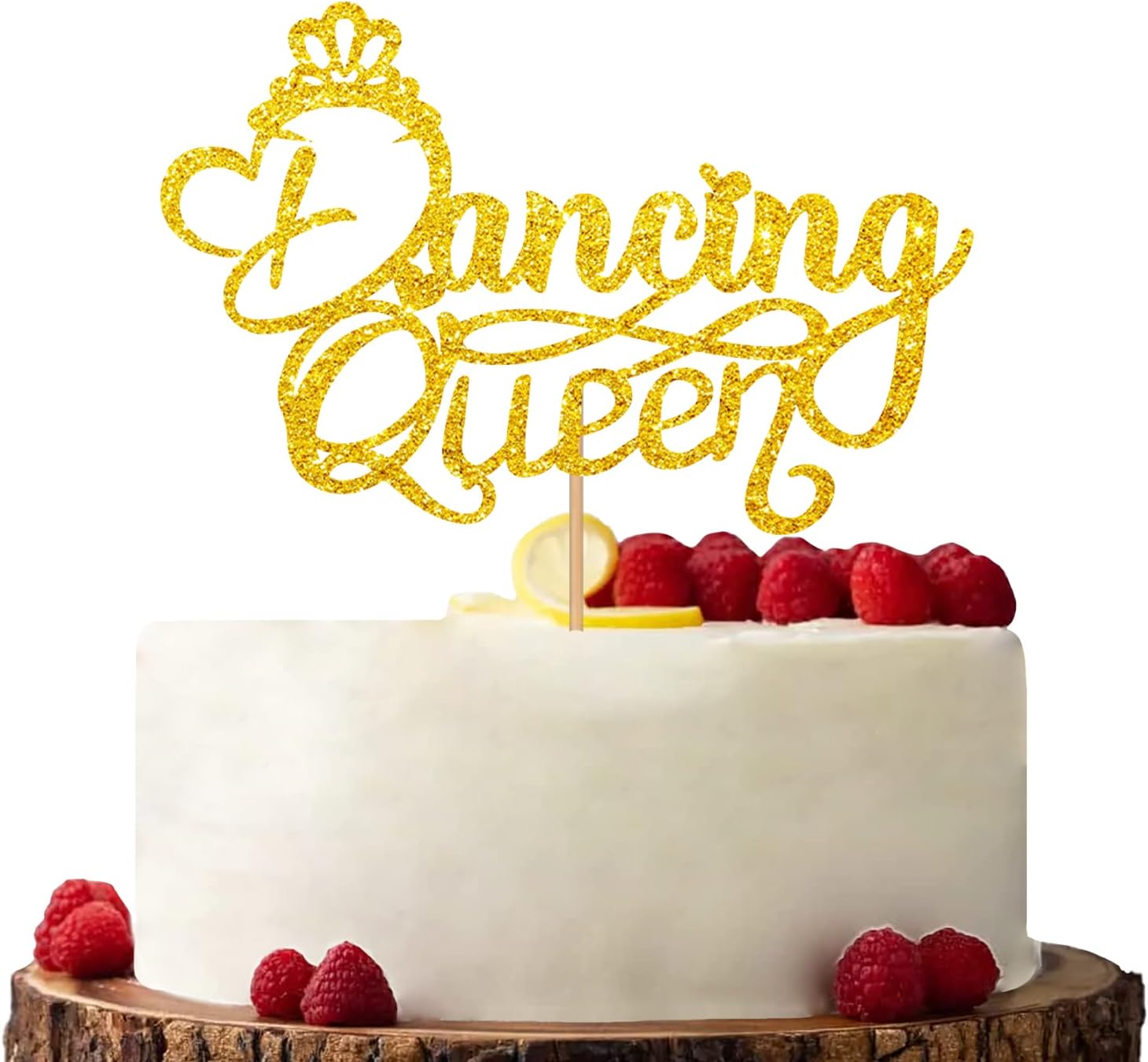 Amazon.com: Gold Dancing Queen Cake Topper, Theme Birthday Cake Topper ...