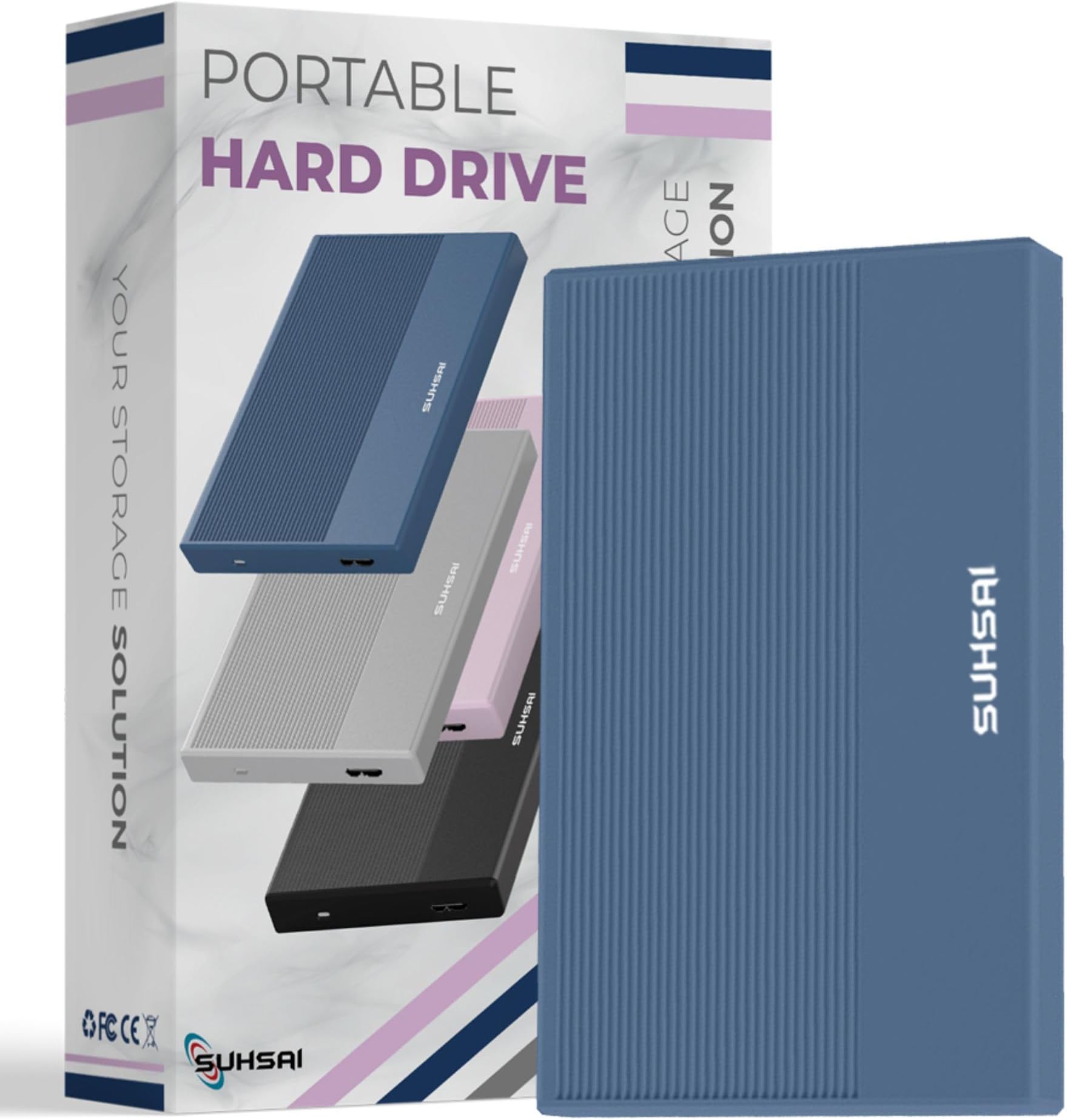 Amazon.com: SUHSAI External Hard Drive 1 TB USB 3.0 Portable Hard Disk ...