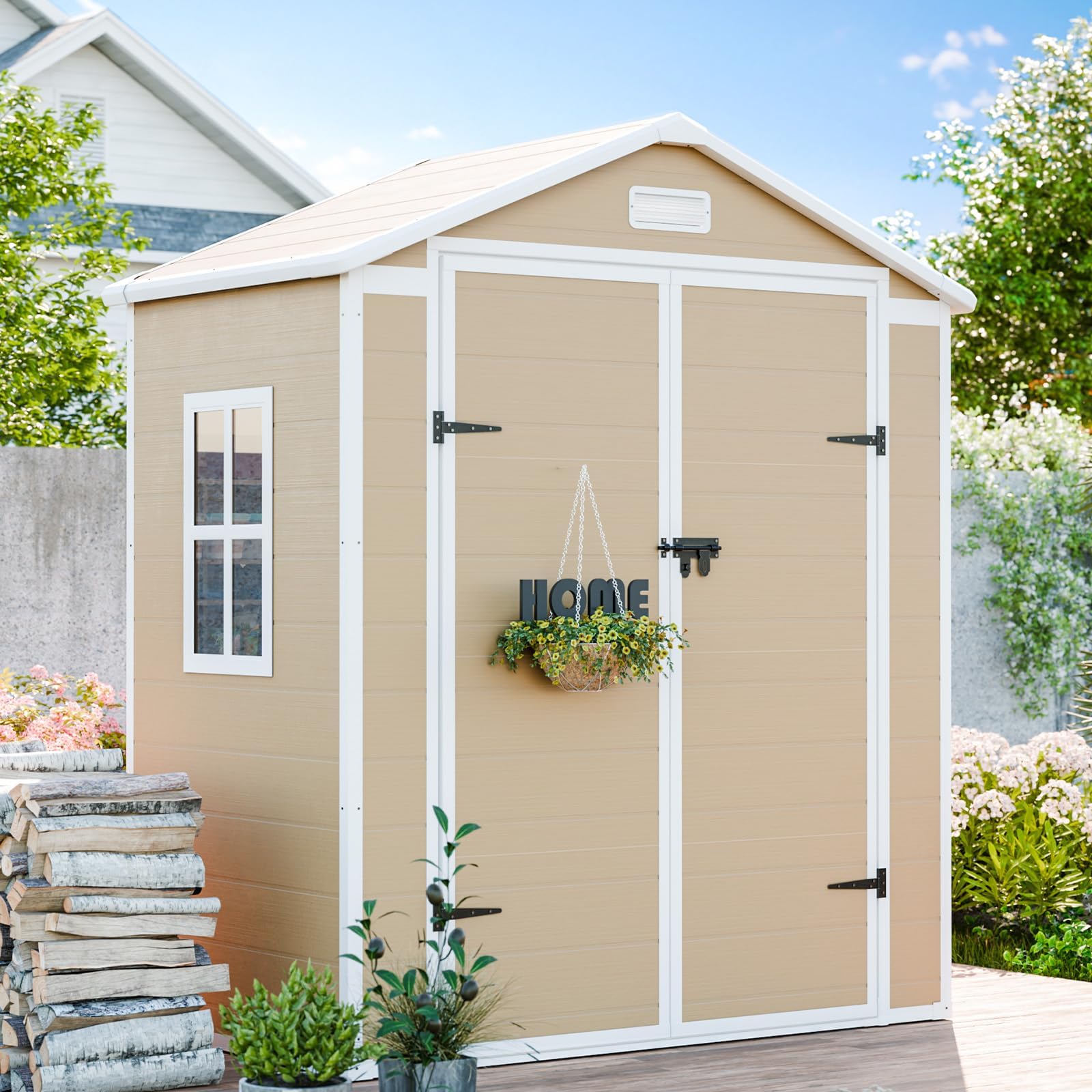 Amazon.com : CDCASA 6x3 FT Storage Shed, Waterproof Resin Outdoor ...