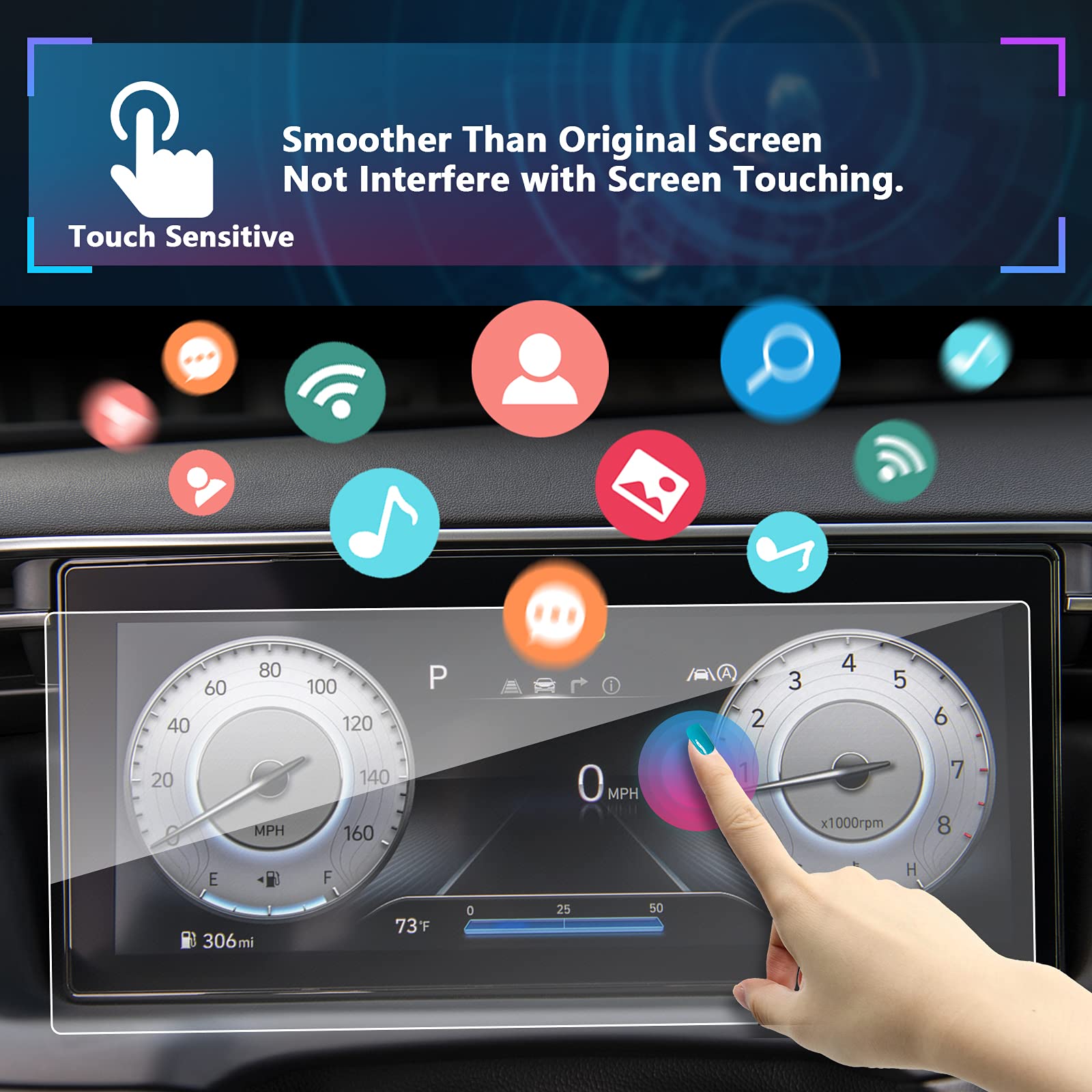 Snapklik.com : For 2022 2023 2024 Hyundai Tucson/Santa Cruz Screen ...