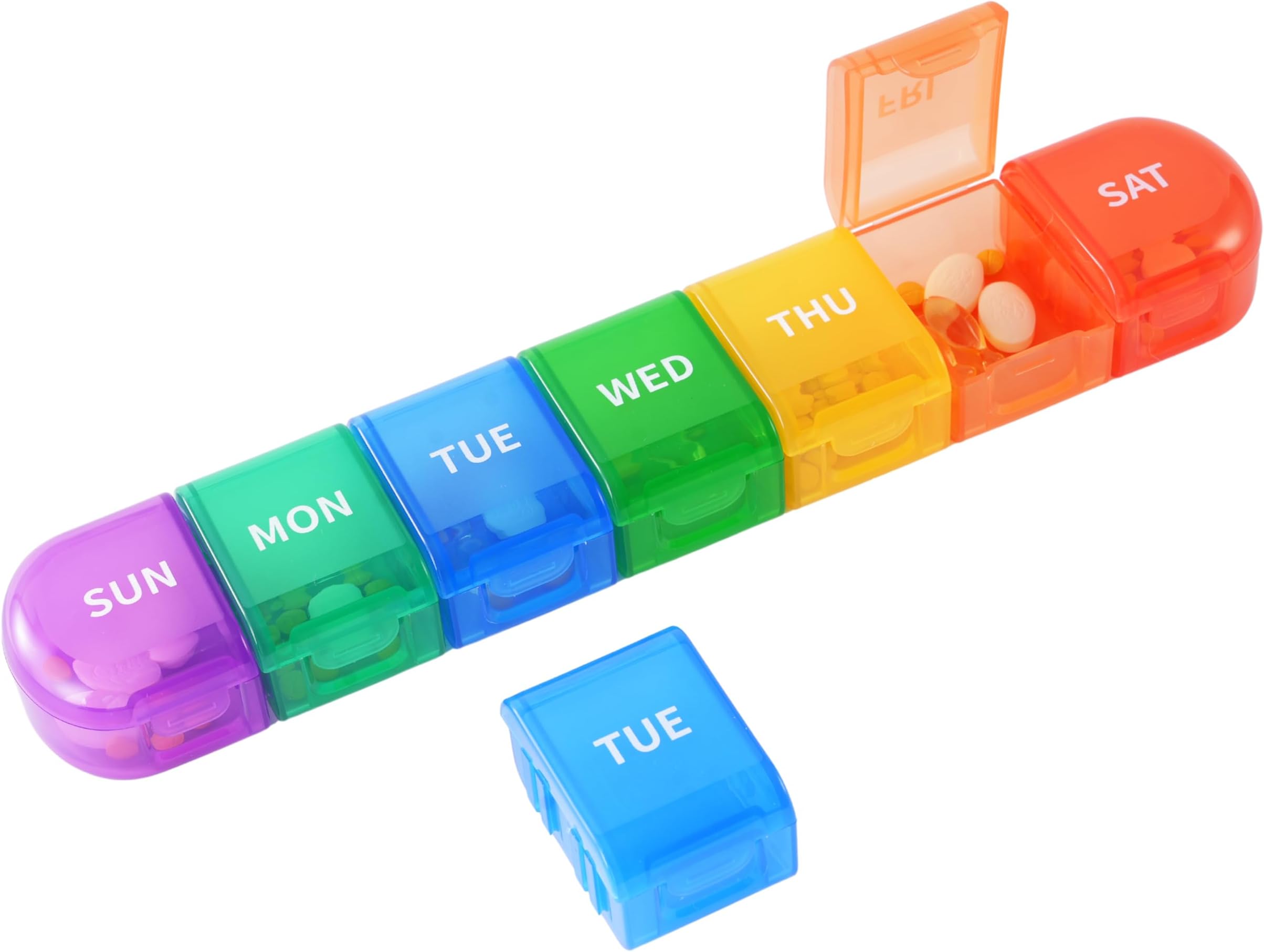 Amazon.com: RSWHYY Weekly Pill Organizer 1 Time A Day, Detachable Pill ...