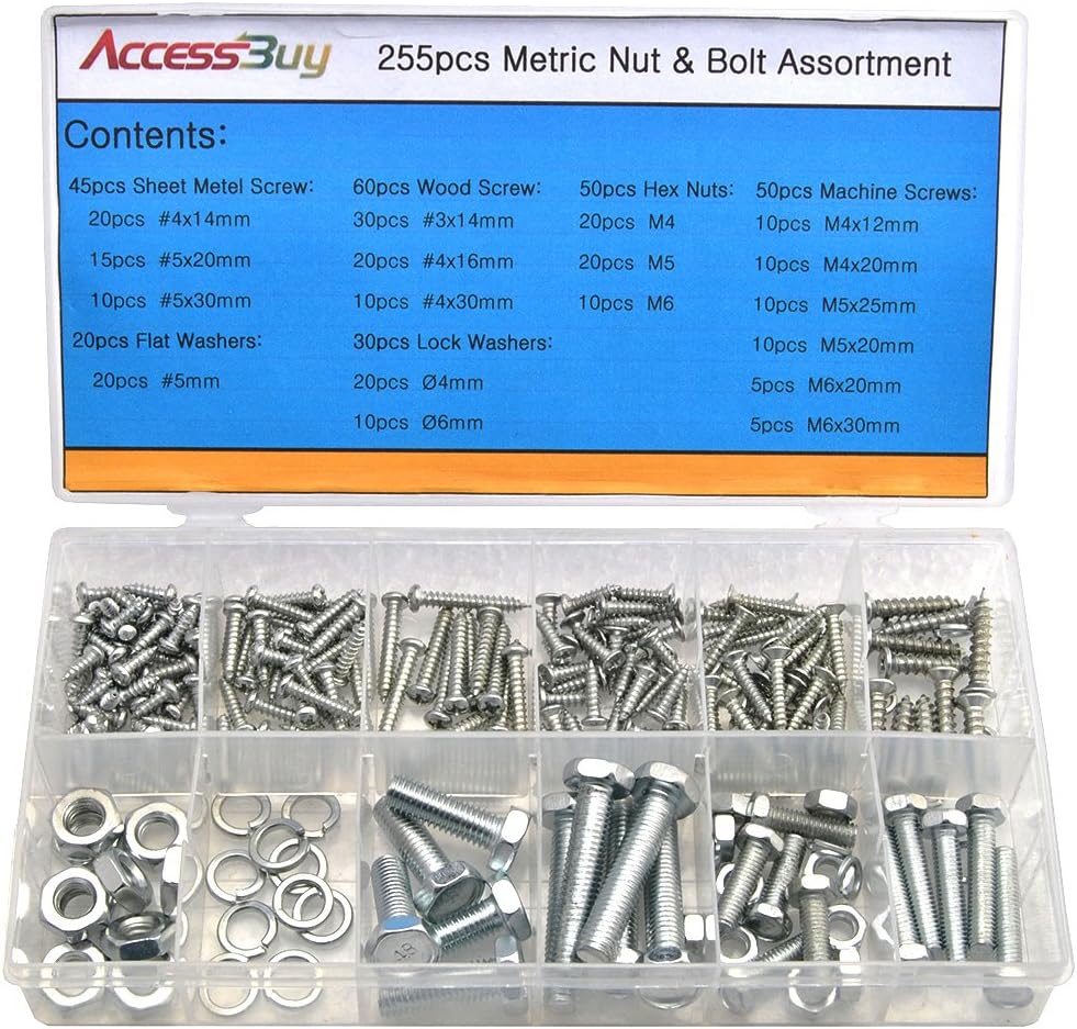Amazon.com: Accessbuy™ Metric Hex Bolt &Nut Philips Stainless Steel ...